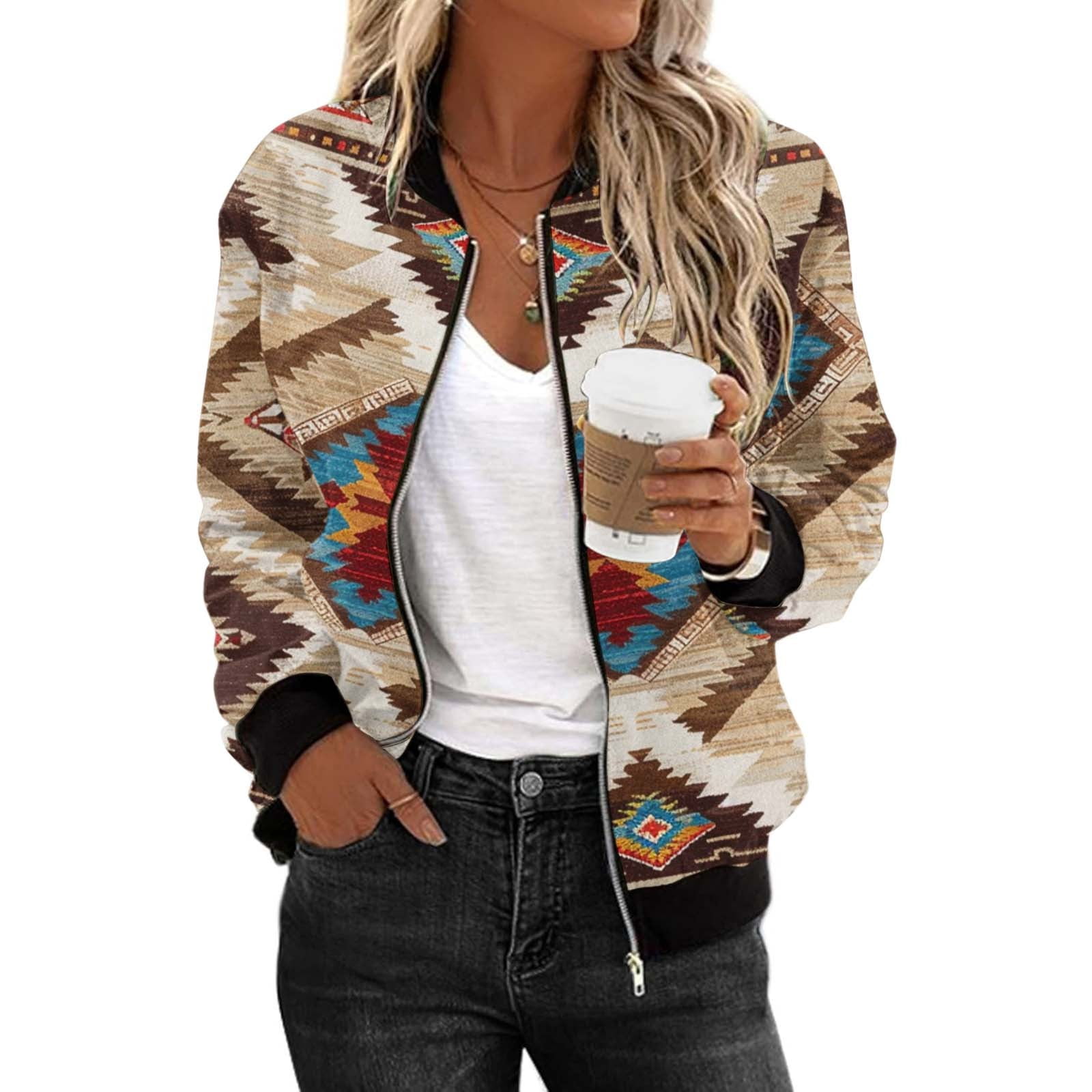 Floleo Women's Zip Up Jacket Fall Lightweight Windproof Jackets Fashion ...