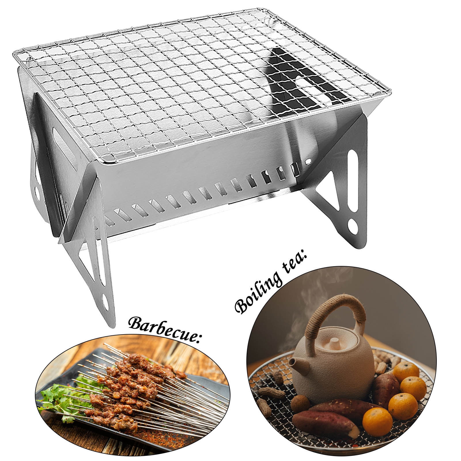 Fnochy Wood Burning Camping Stove Portable Grill, Folding Stainless ...