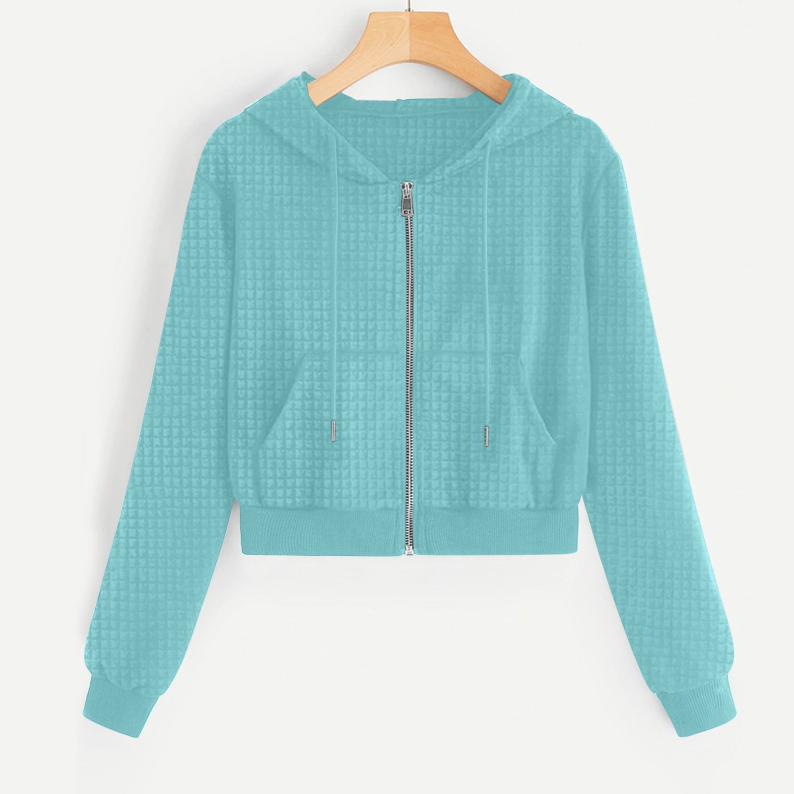 Floleo Zip Up Hoodies for Women Cropped Long Sleeve Sweatshirts Jackets ...
