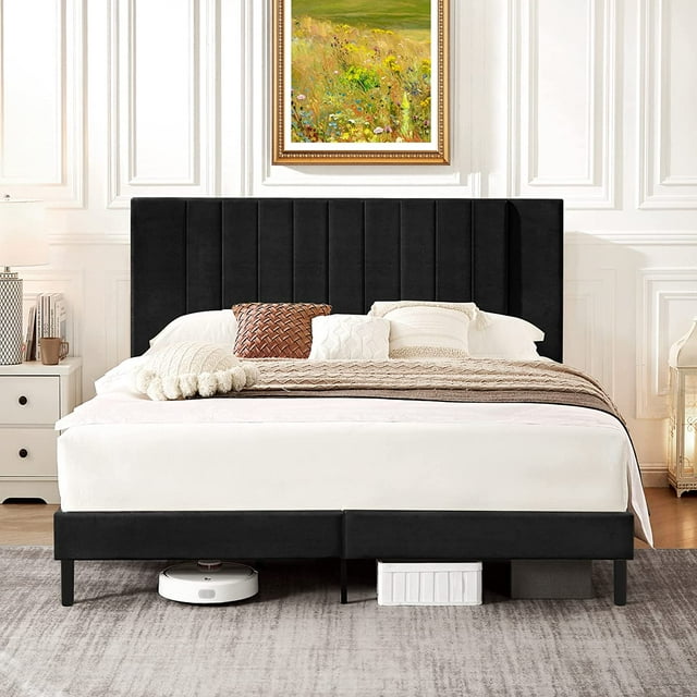 Flolinda Platform Full Size Upholstered Bed Frame with High Tufted ...