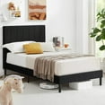Flolinda Twin Bed Frames Upholstered Bed Frame with Vertical Channel ...