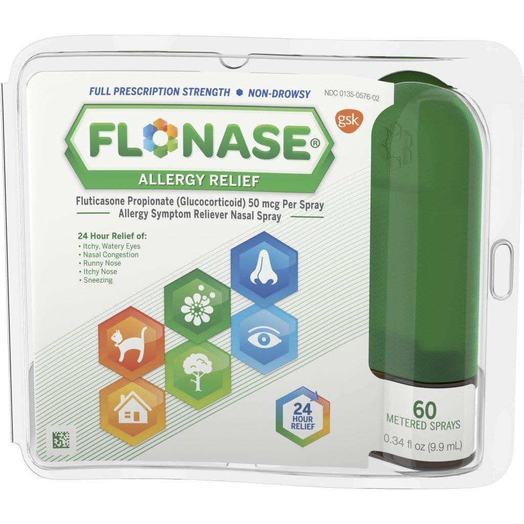 Flonase Fluticasone Propionate Nasal Medicine for Daily Use, Allergy ...