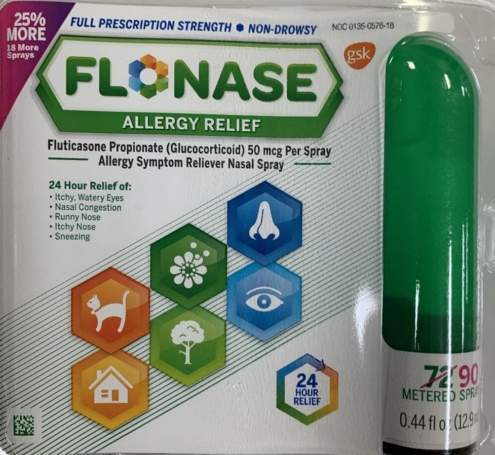 Flonase Nasal Spray 90 Spray HSA/FSA Eligible - Walmart.com