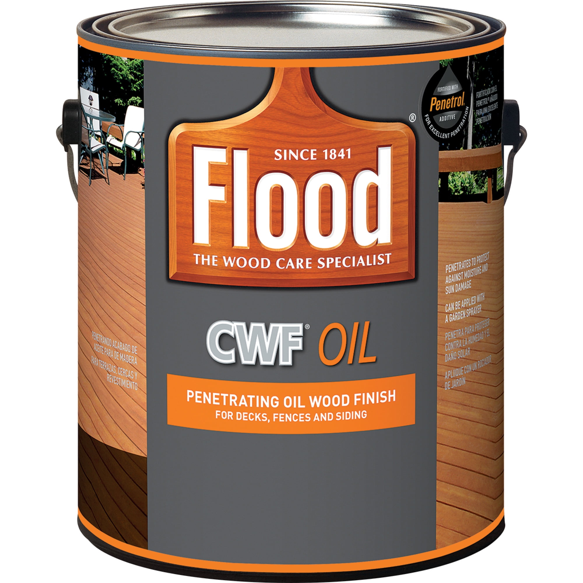 Flood 1 Gallon Cedar Transparent CWF Oil Penetrating Exterior Wood ...