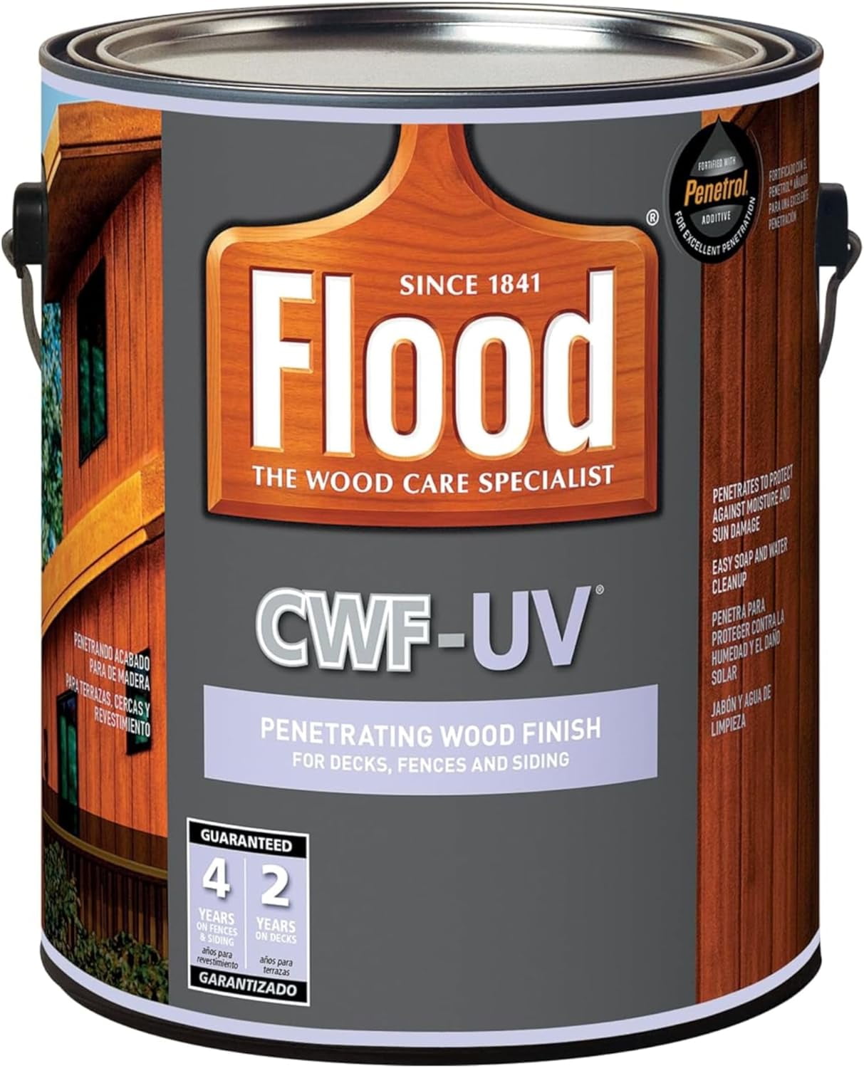 Flood 5 gal. Honey Gold Transparent CWF-UV Exterior Wood Stain ...