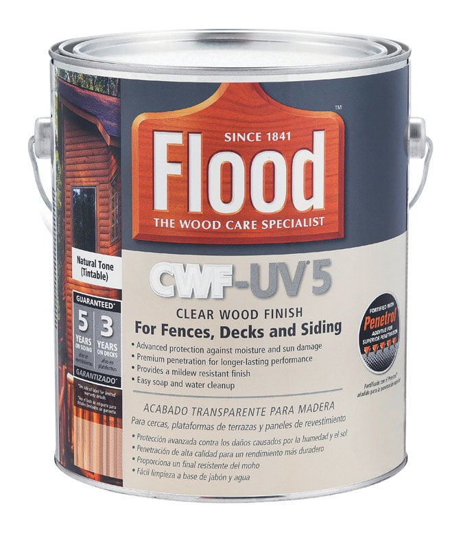 1 gal Flood FLD565 Natural CWF-UV5 Exterior Clear Wood Finish - Walmart.com
