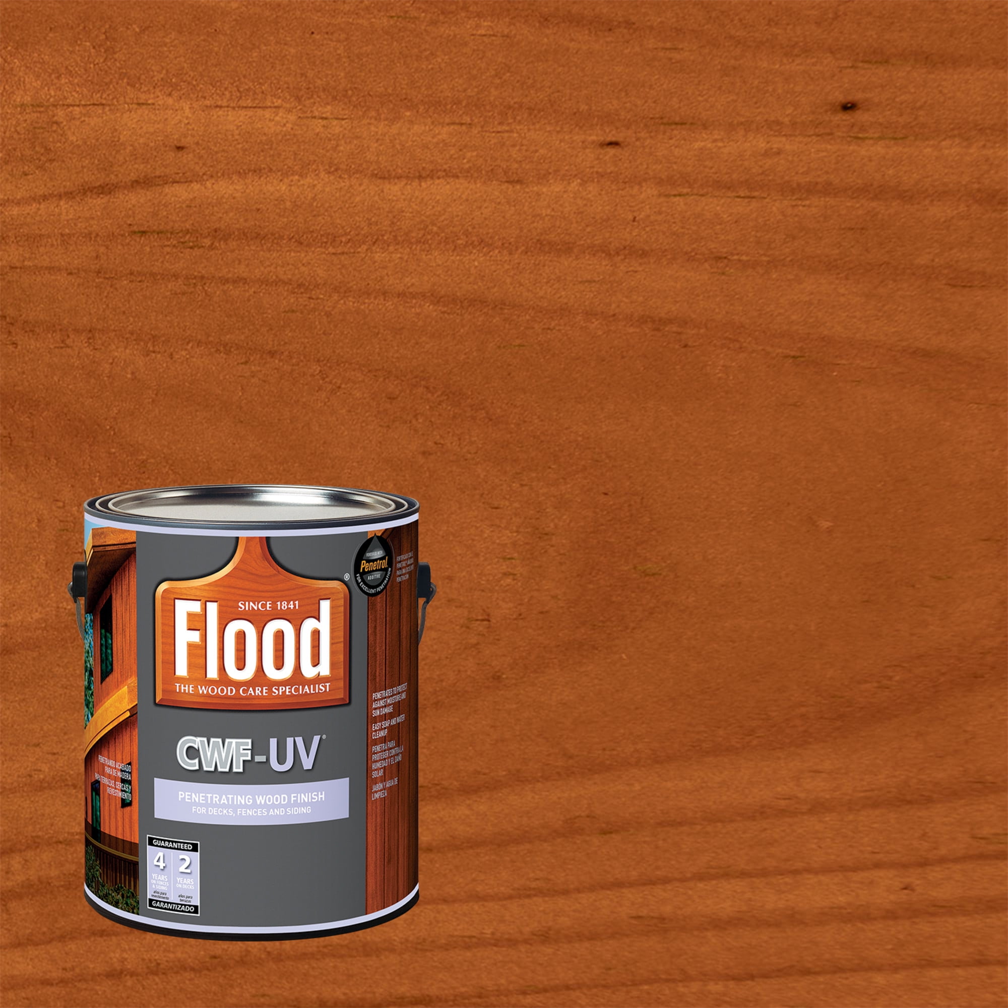 Flood 1 Gallon Redwood Transparent CWF-UV Exterior Wood Stain - Walmart.com