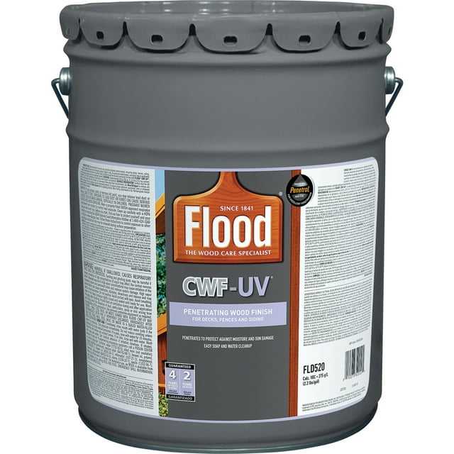 Flood CWF-UV Exterior Wood Stain, Waterproof, Transparent Natural, 5 ...