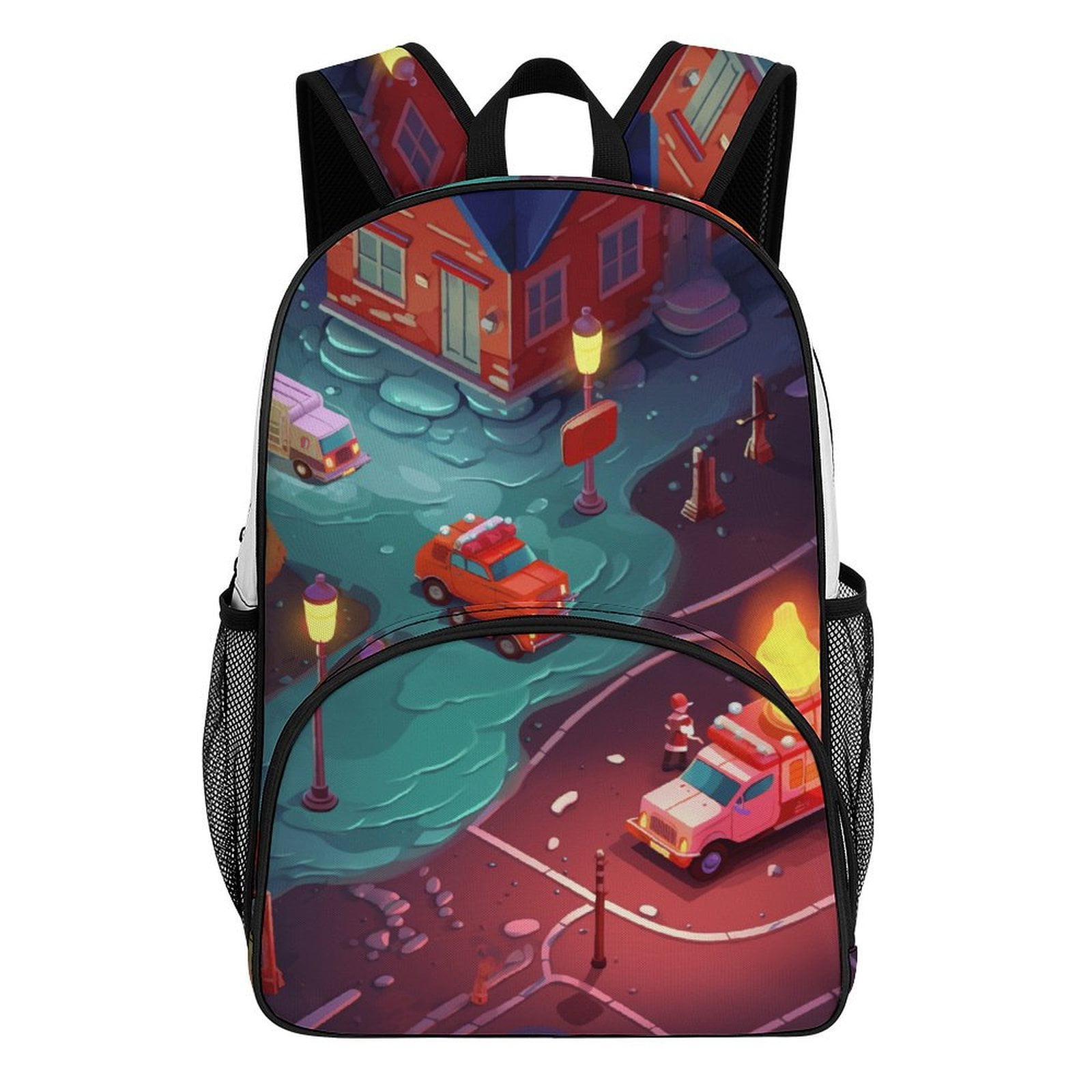Flood Emergency Vehicles Night Scene Backpacks for Backpack for Bookbag ...