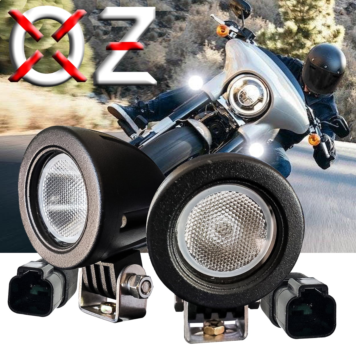 Flood Mini Trail Lights OZ-USA® LED Spot Motorcycle Offroad Dual Sport ...