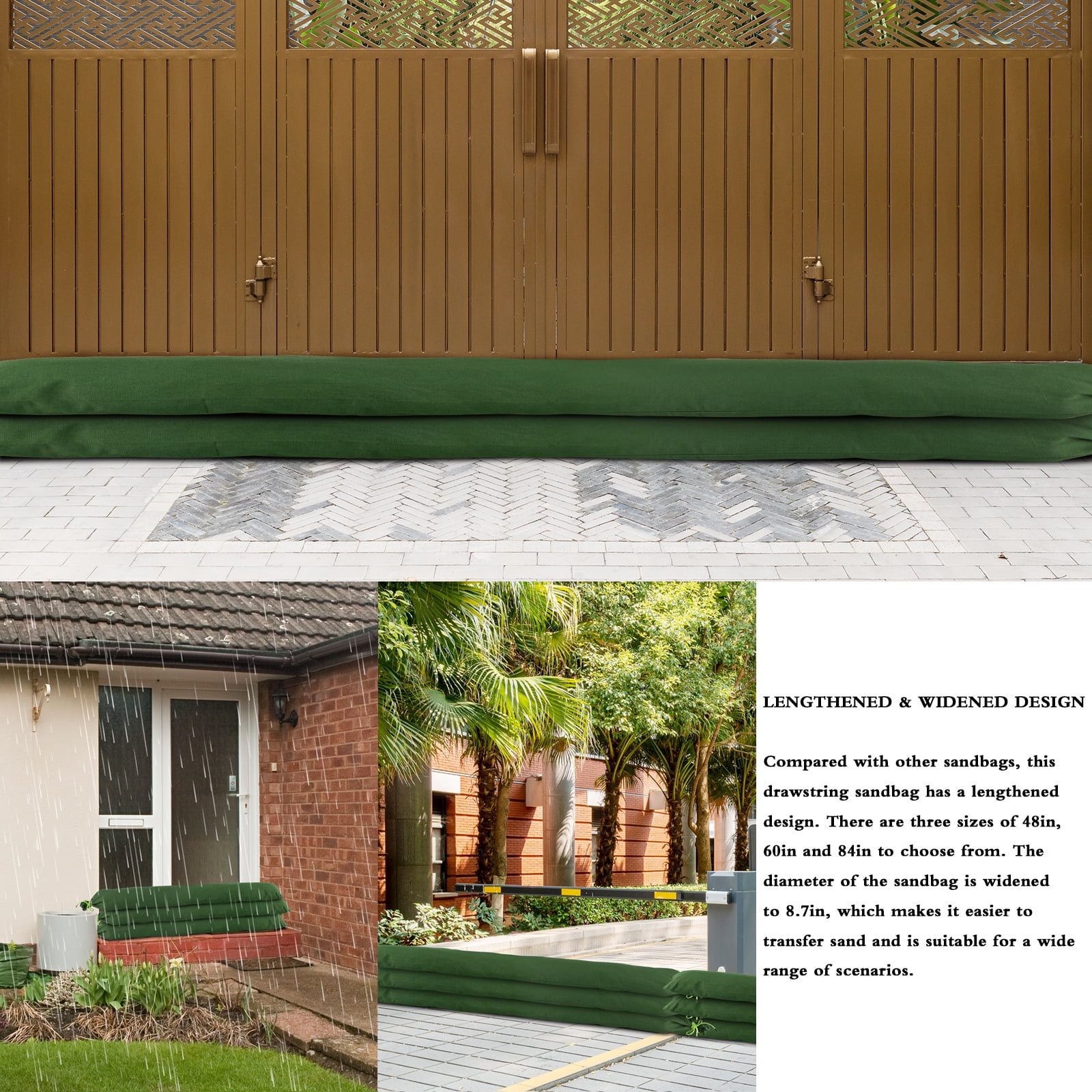 Flood Water Barrier Sandbags 4PCS Reusable Canvas Flood Control Sandbag ...