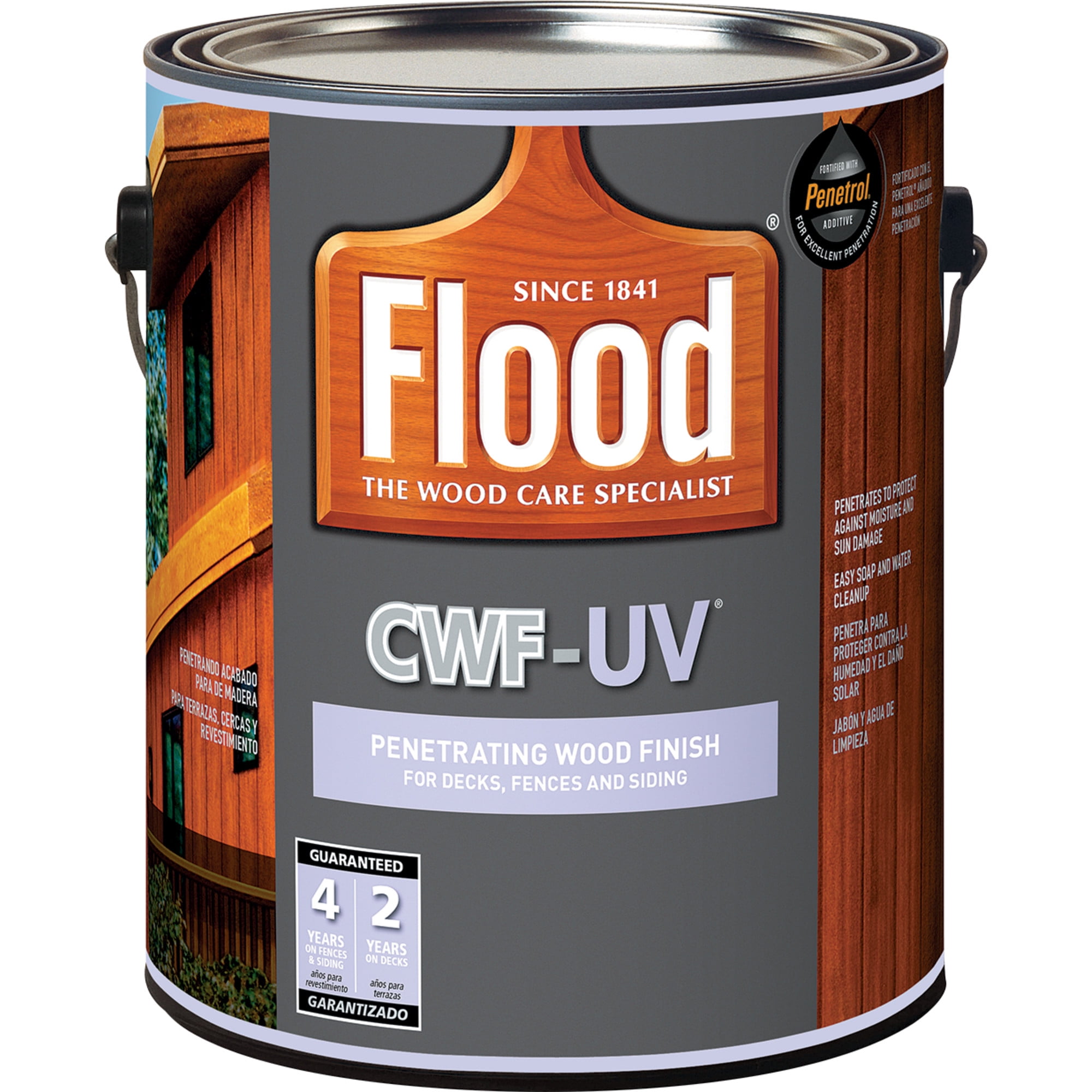 Flood CWF-UV® Wood Stain, Transparent Cedar Finish Deck Sealer, 1 ...