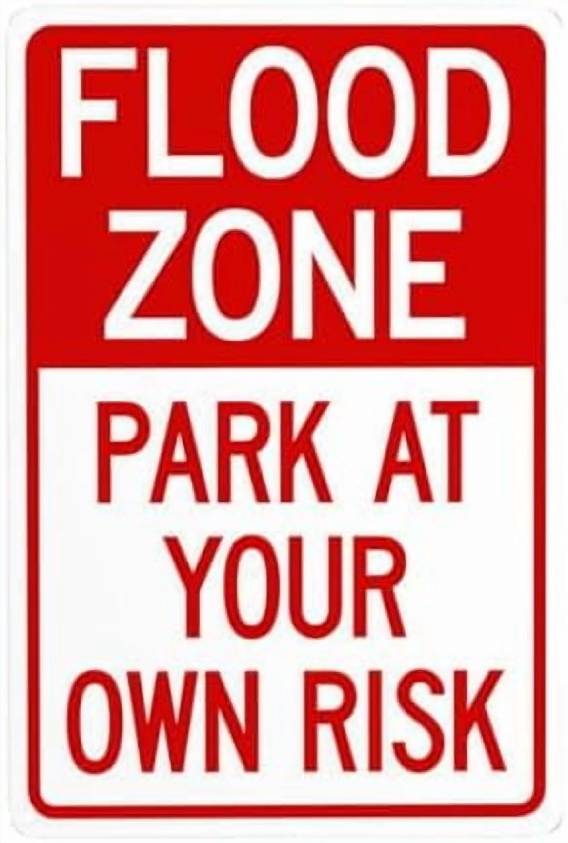 Flood Zone Metal Warning Signs, Cautions Security Tin Sign, Safety ...
