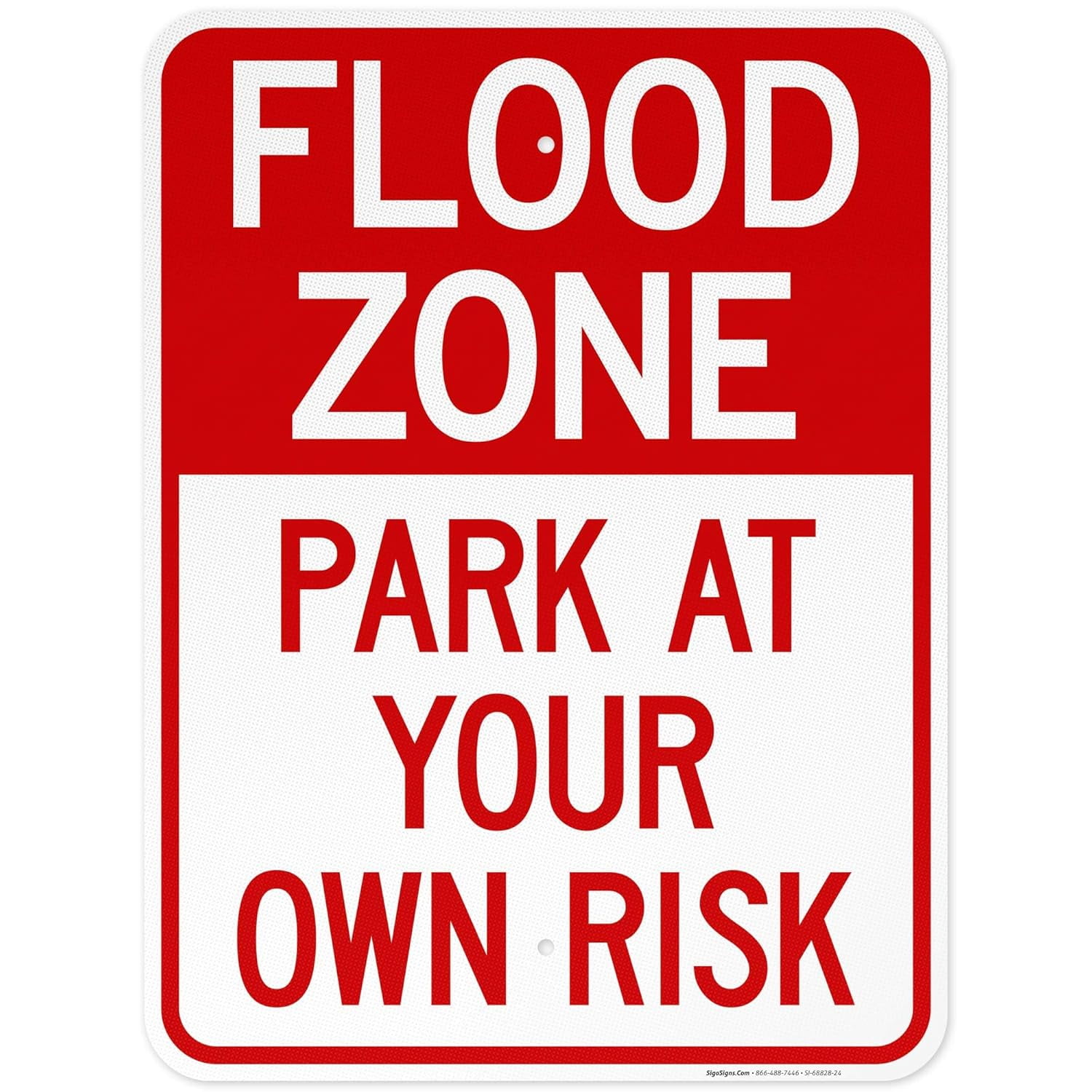 Flood Zone Sign, 18x24 Inches, 3M EGP Reflective .080 Aluminum, Fade ...