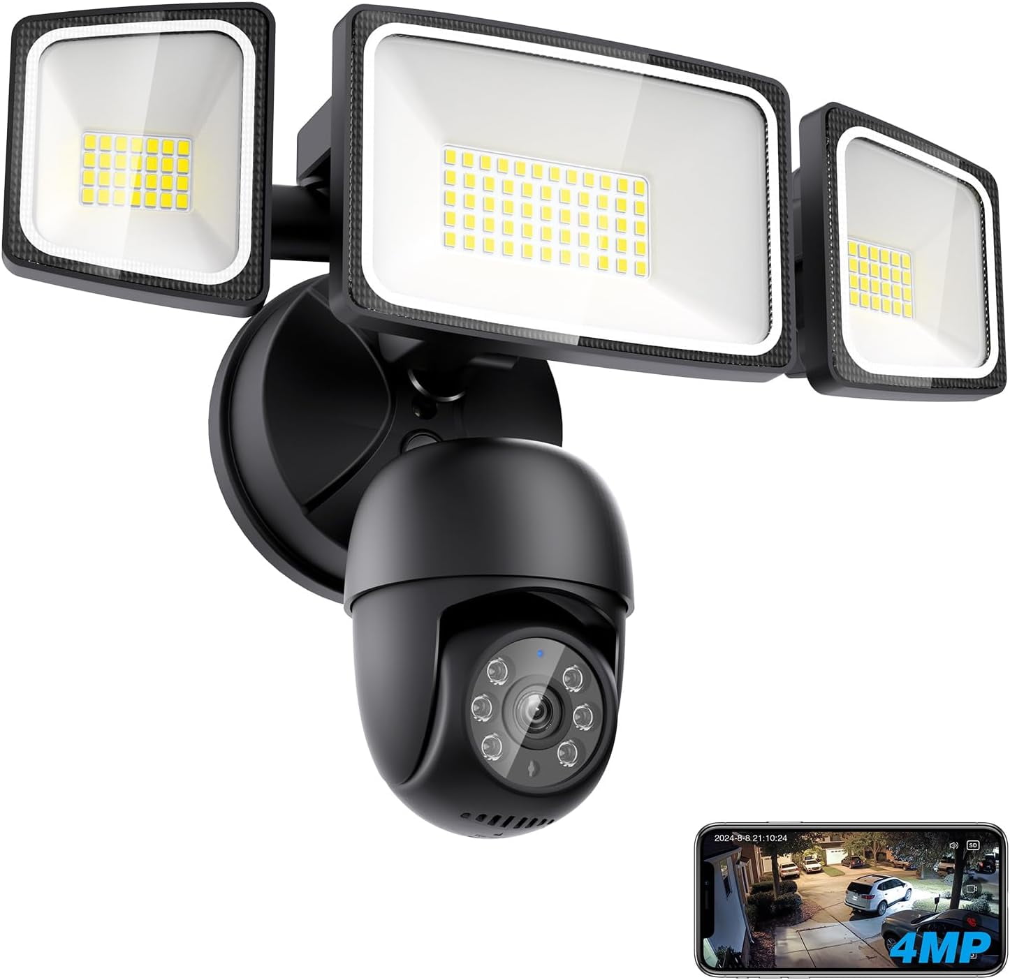 Floodlight Camera Outdoor, 2K Security Flood Light Cam Wired, 360 ...