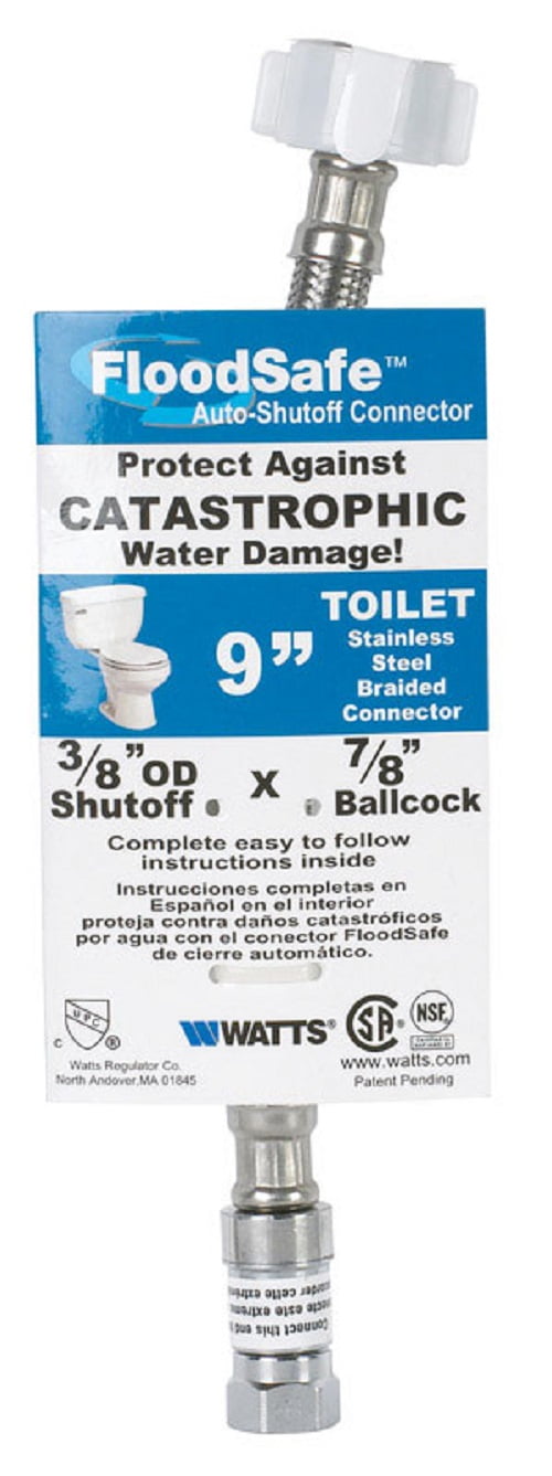 Floodsafe Toilet Connector Stainless Steel 3/8 " Comp X 7/8 " Ballcock ...