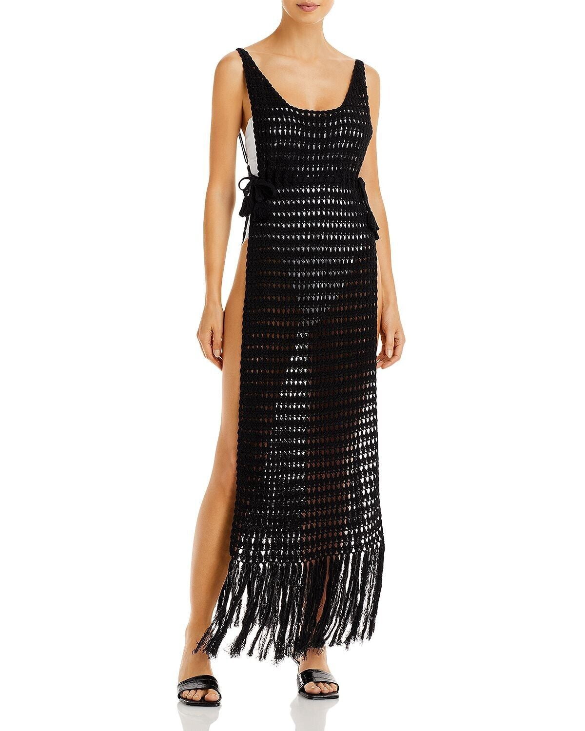 Flook the Label Women's Crochet Tunic Swim Cover-Up Black S B4HP $189 ...