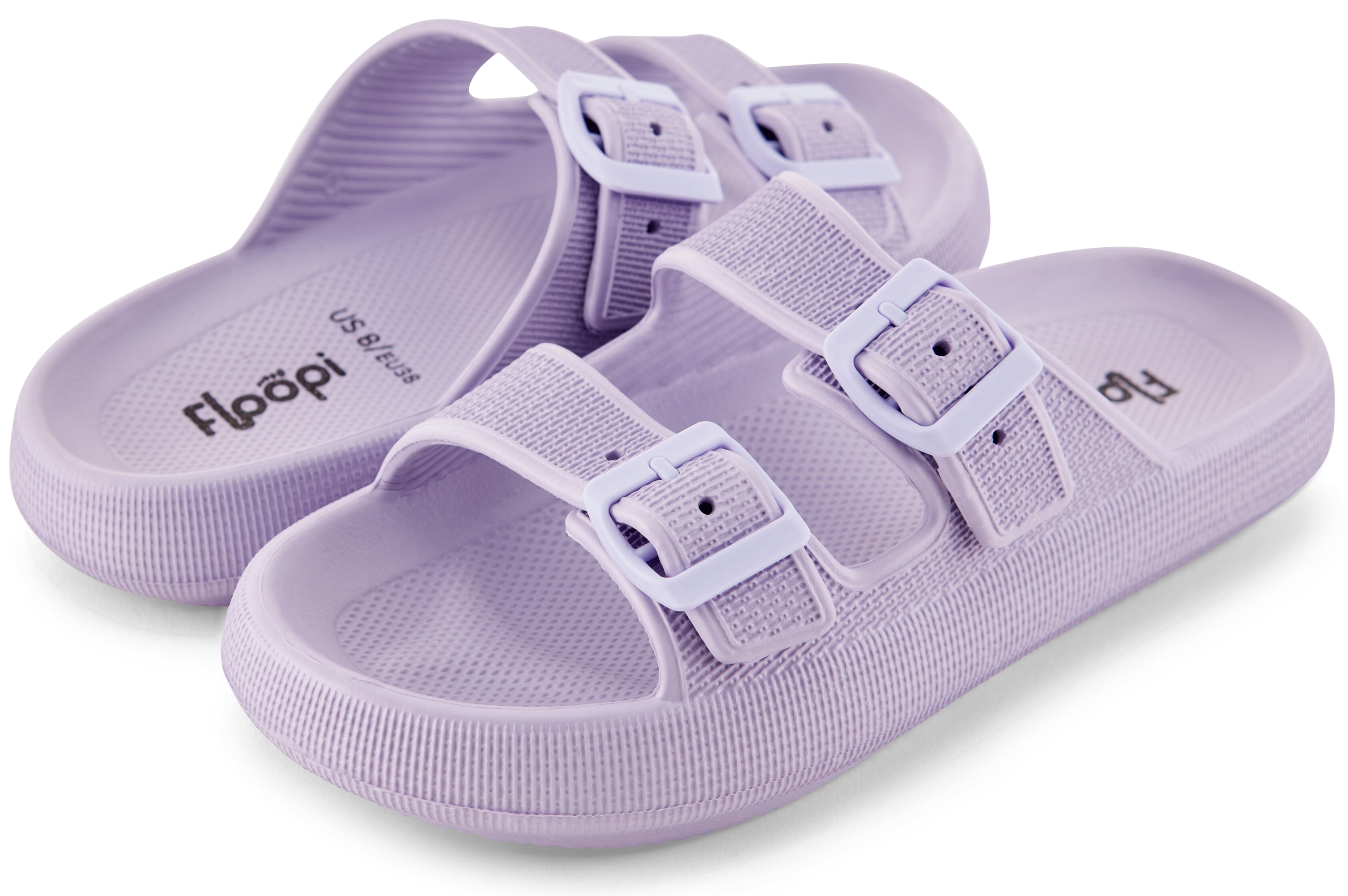Floopi Cloud Slides for Women, Double Buckle Adjustable Slides, Non ...