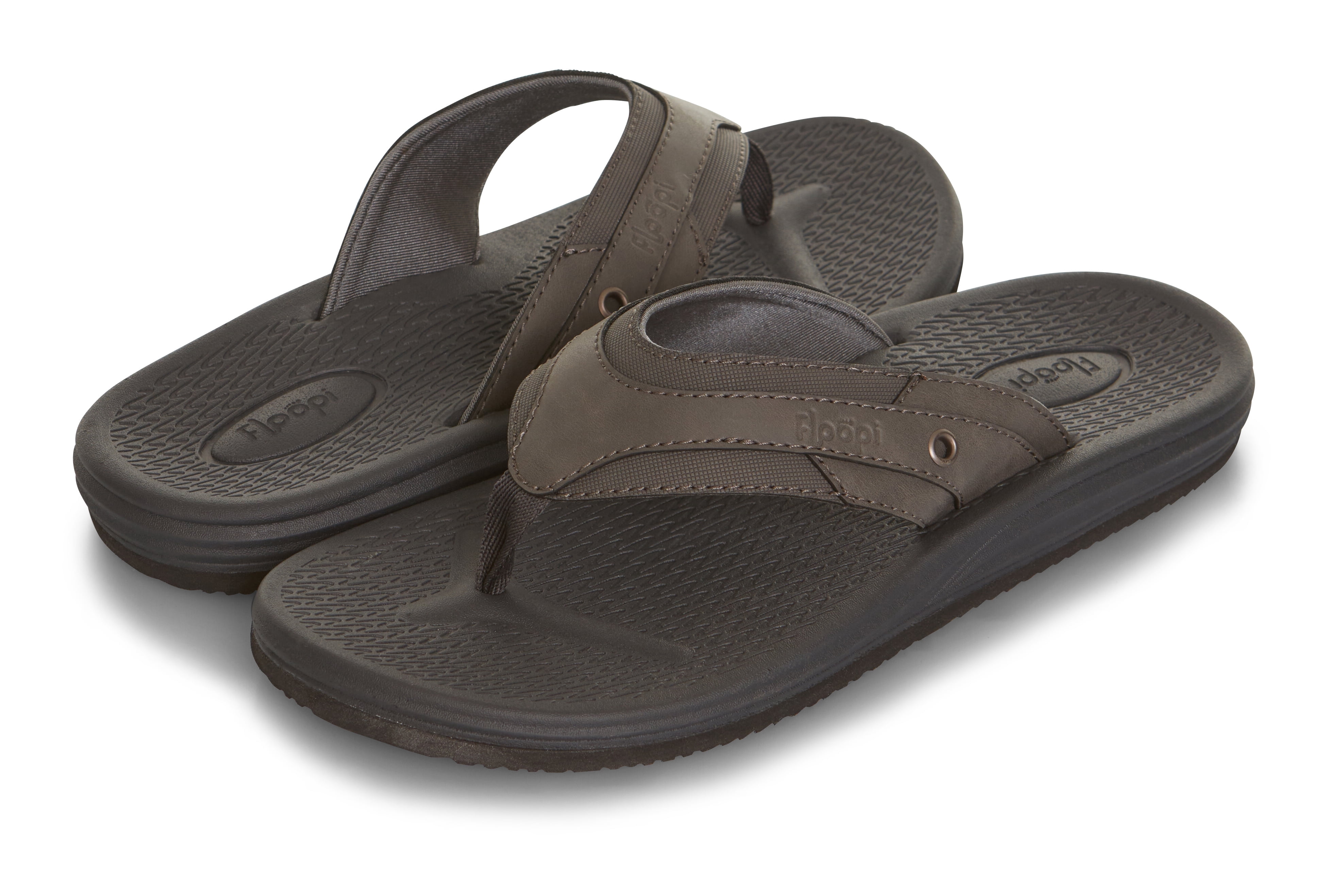 Floopi Flip Flops for Men Premium PU Leather Men Beach Sandals With ...
