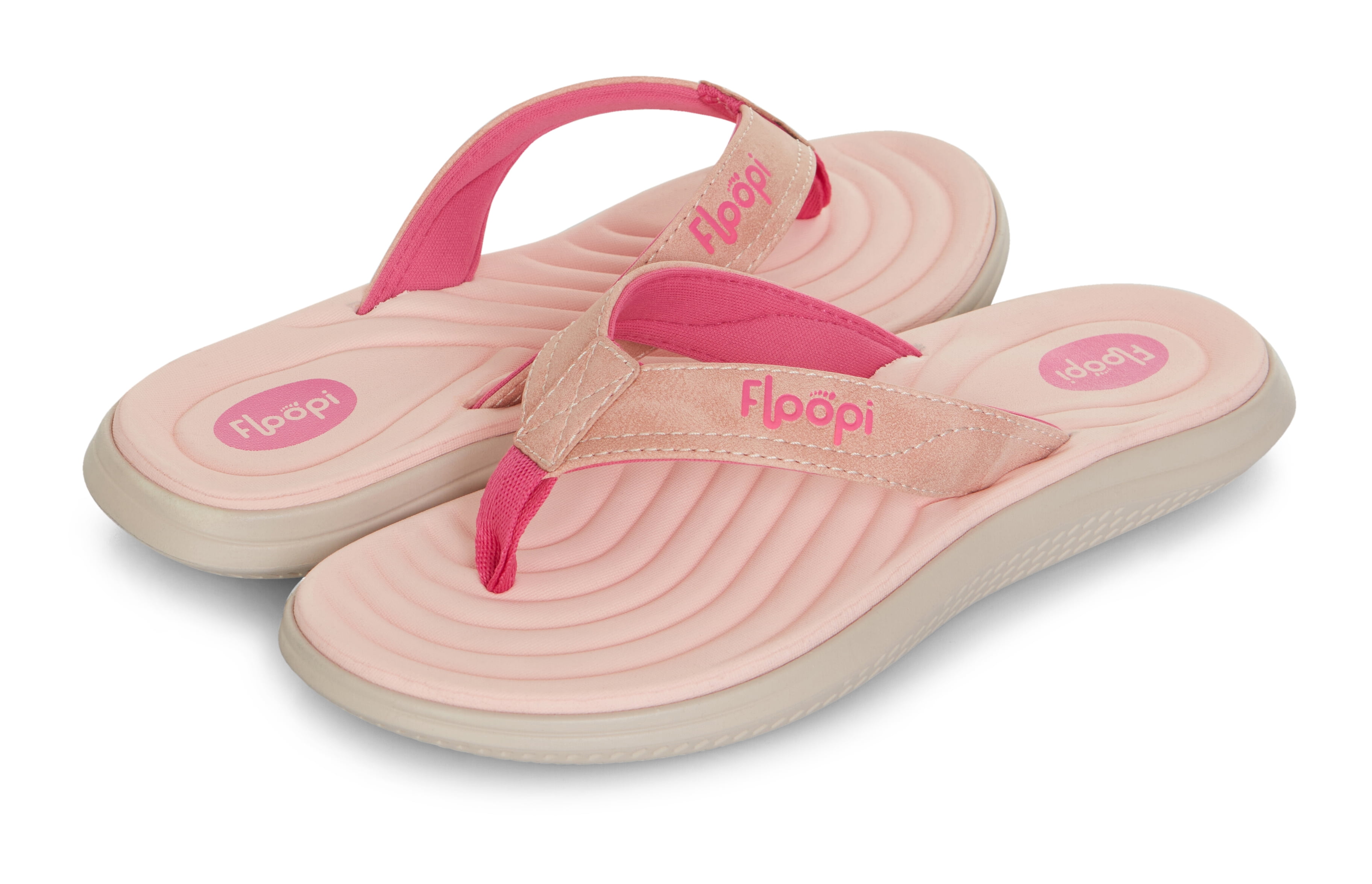 Floopi Flip Flops for Women Durable Memory Foam Textured Insole Sandals ...