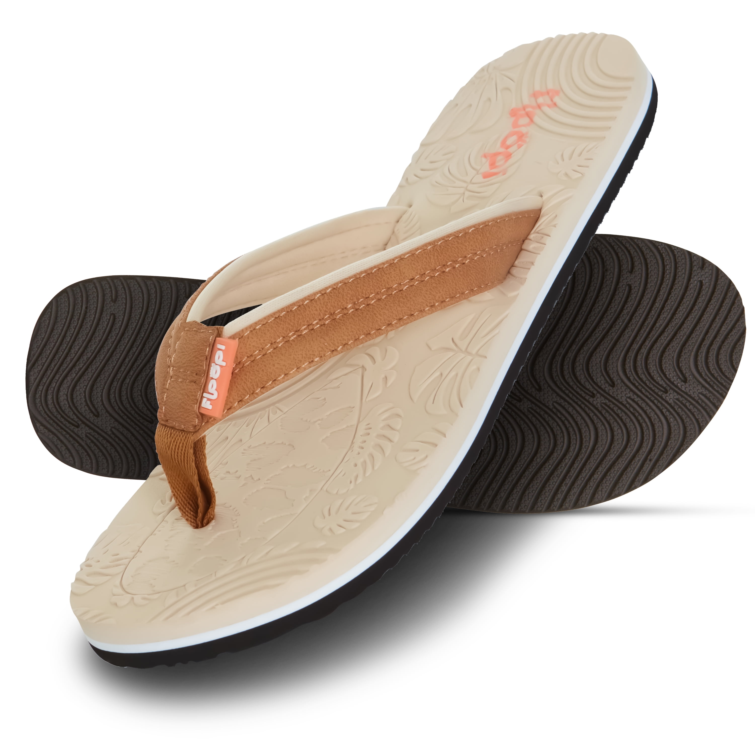 Floopi Flip Flops for Women Durable EVA Floral Textured Sandals Ladies ...