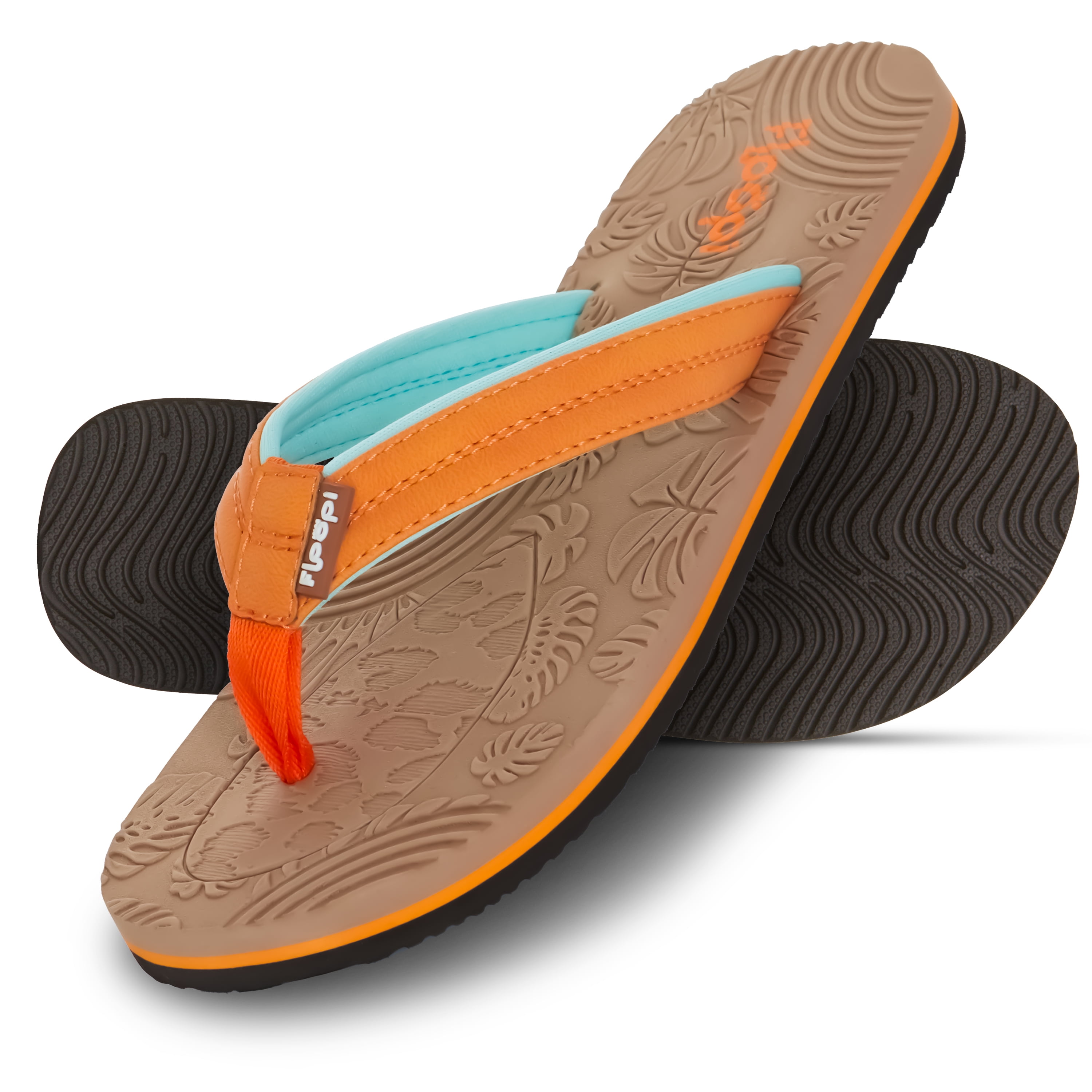 Floopi Flip Flops for Women Durable EVA Floral Textured Sandals Ladies ...