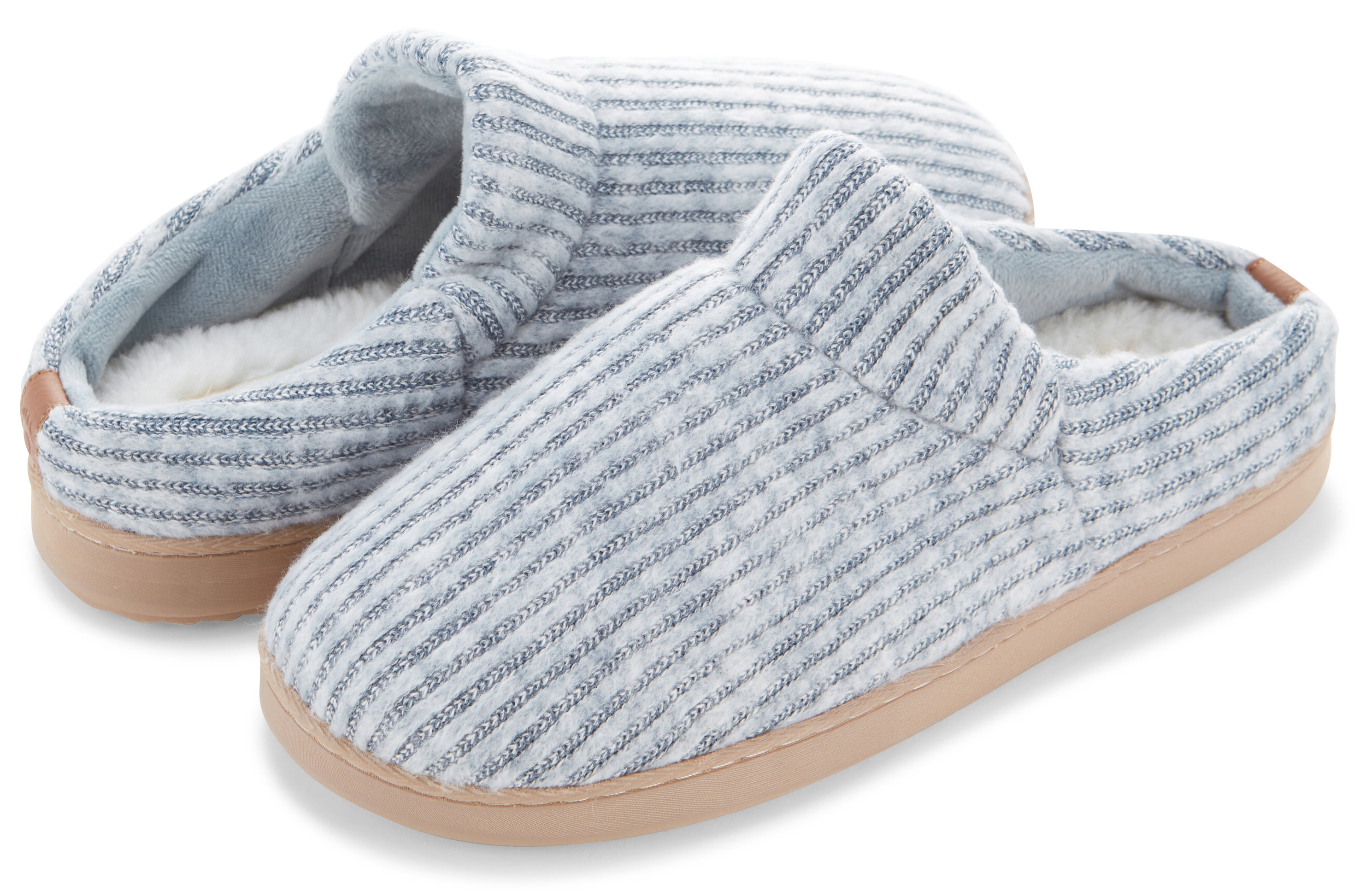 Floopi Women's Fuzzy Ribbed Knit Clog Slipper - Walmart.com