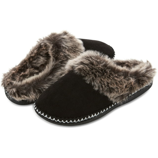 Floopi Women's Aztec Faux Fur Lined Clog Slipper with Memory Foam ...
