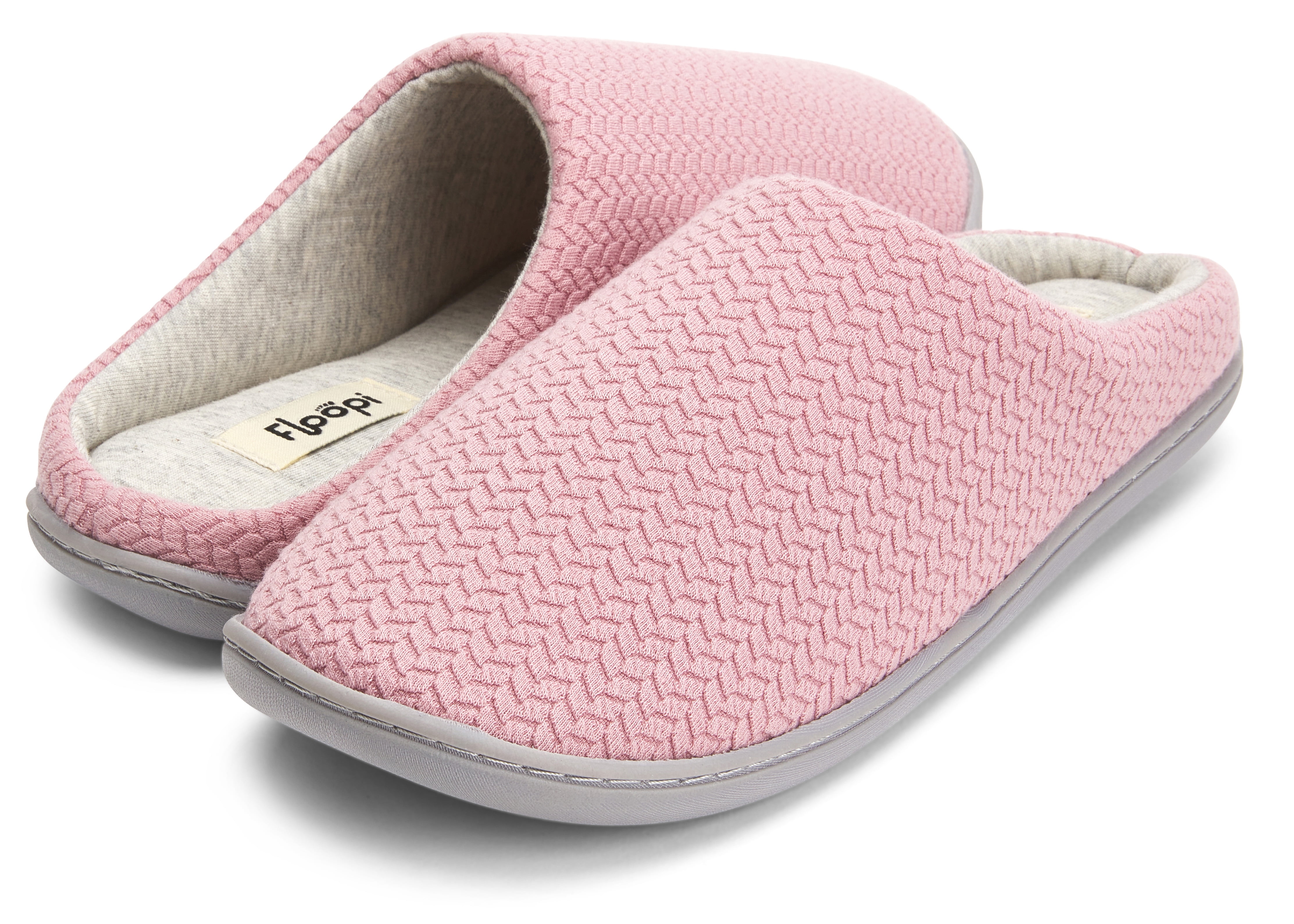 Floopi Women's Memory Foam Soft Knit Closed Toe Slipper W/Jersey Insole ...