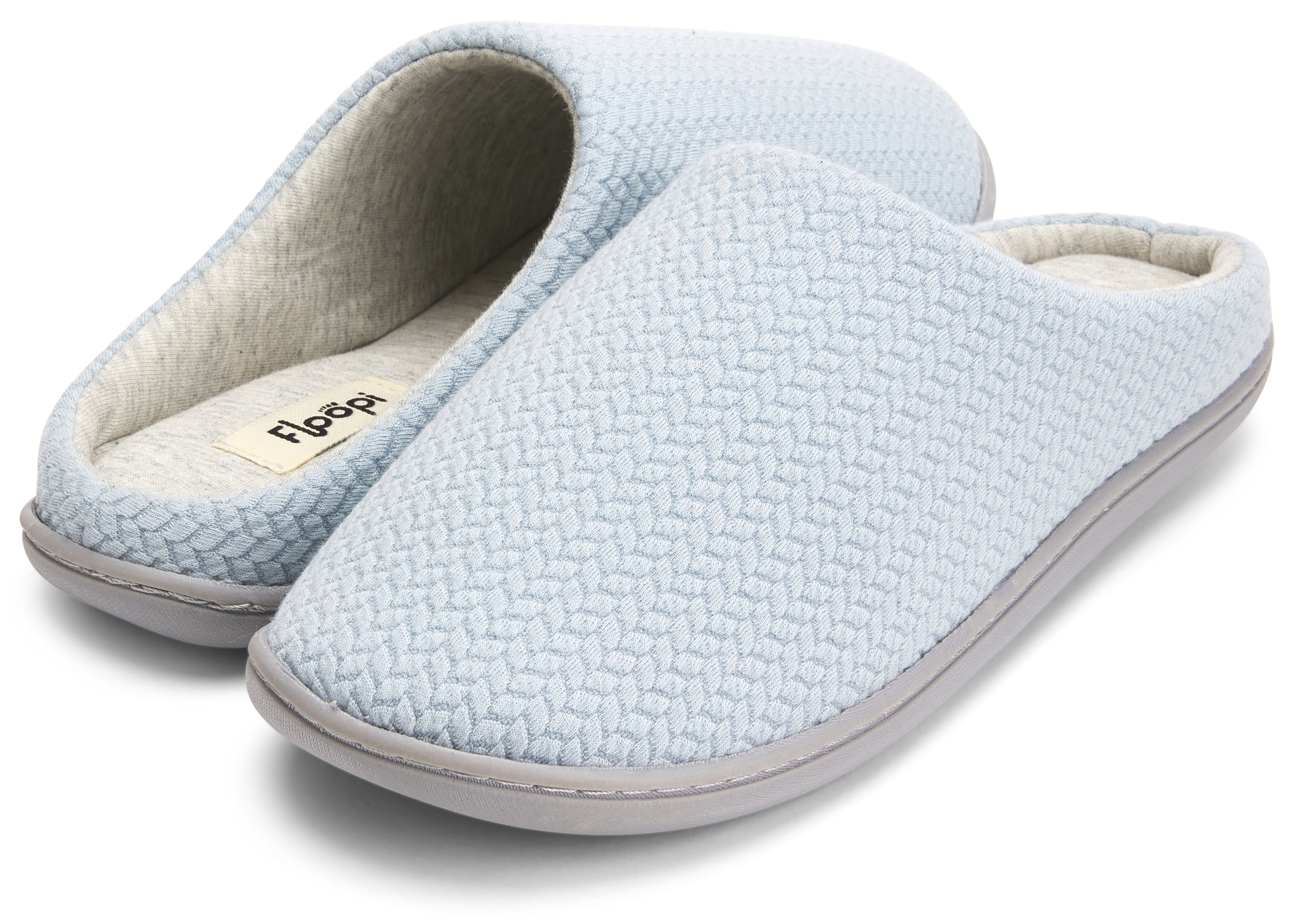 Floopi Women's Memory Foam Soft Knit Closed Toe Slipper W/Jersey Insole ...