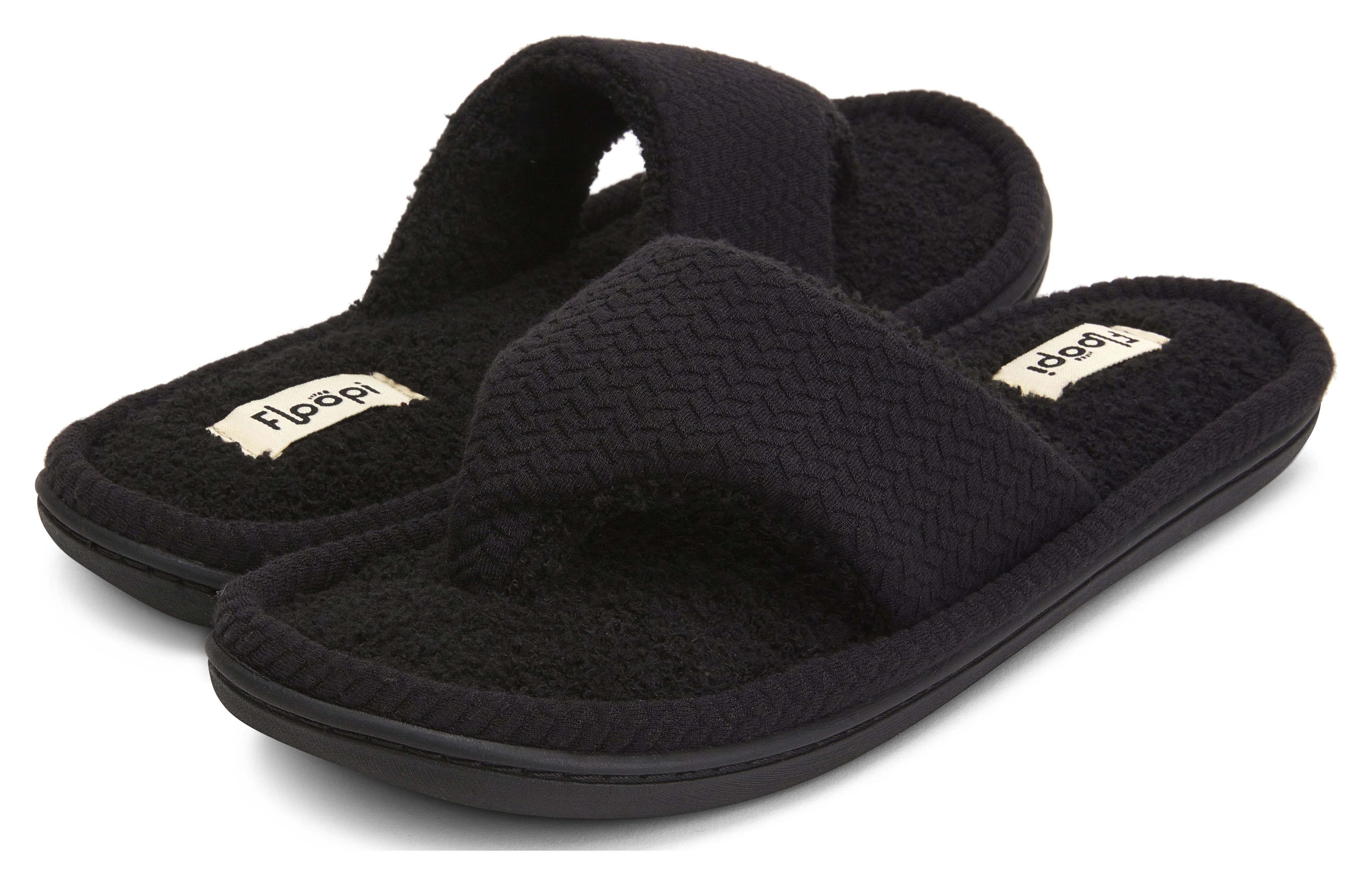 Floopi Women's Memory Foam Soft Knit Thong Slipper W/French Terry ...