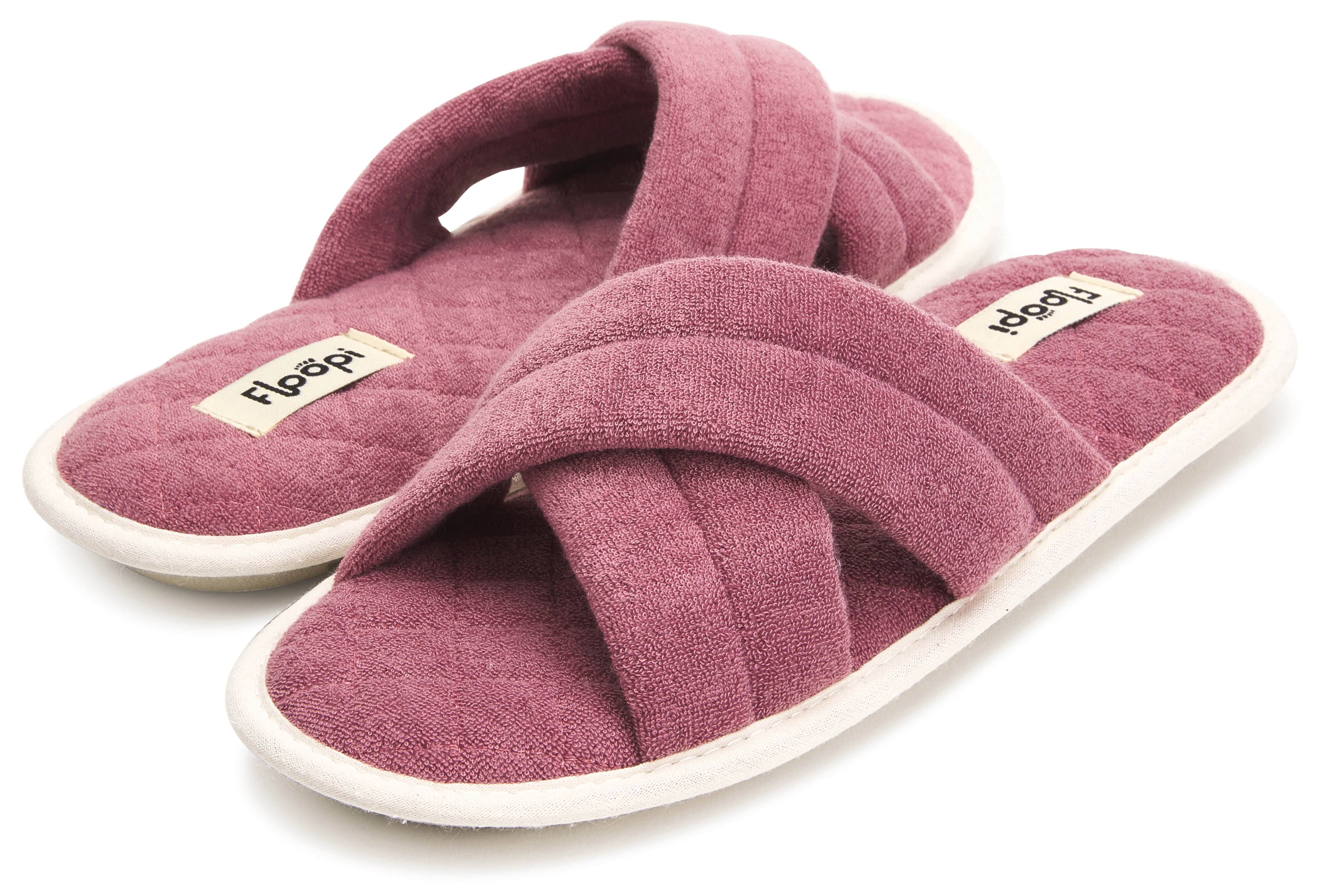 Floopi Women's Soft Criss Cross Slide W/Quilted Terry Stitch Open Toe ...