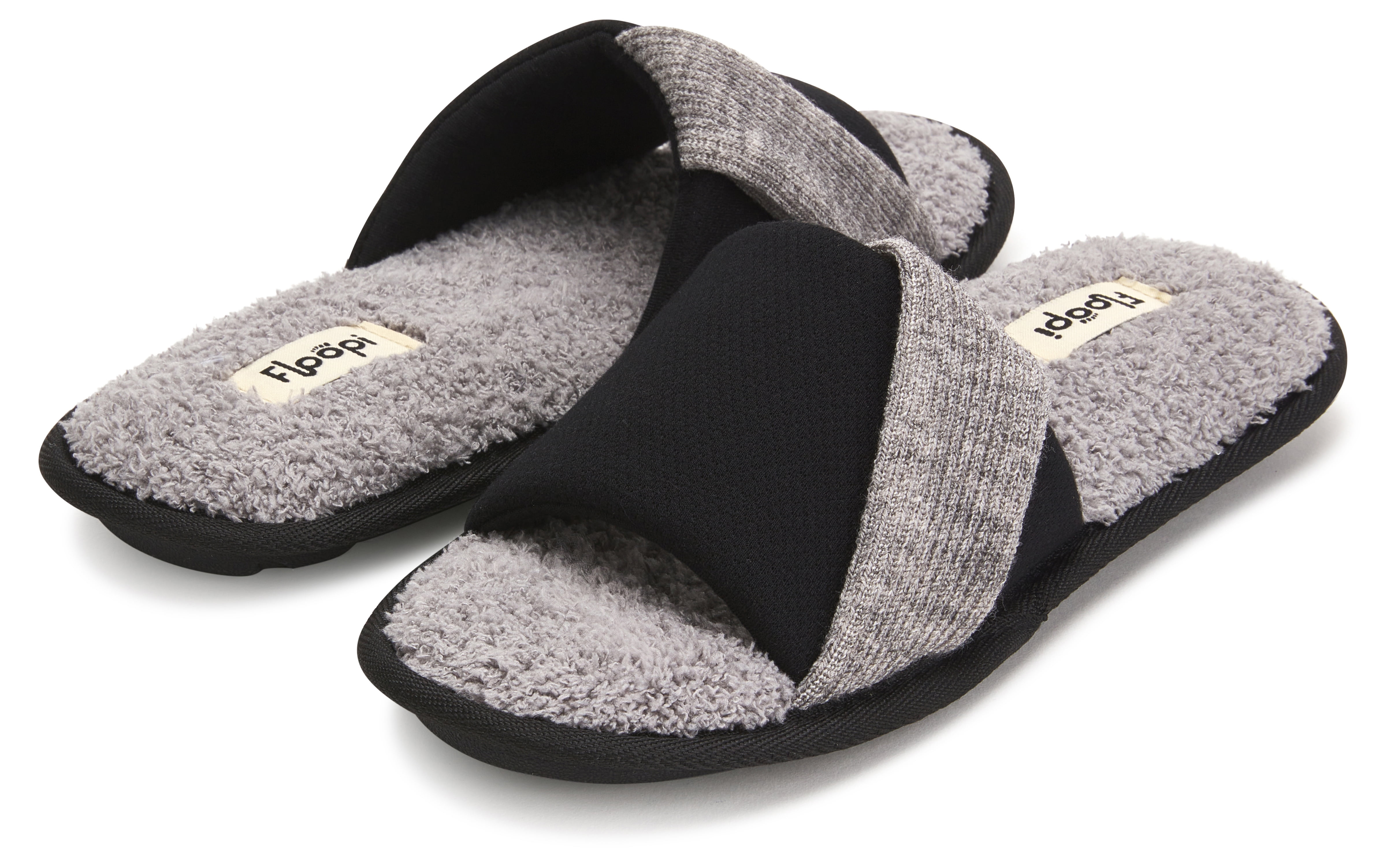 Floopi Women's Soft Waffle Slide, Knit Strap, Open Toe Slipper with ...