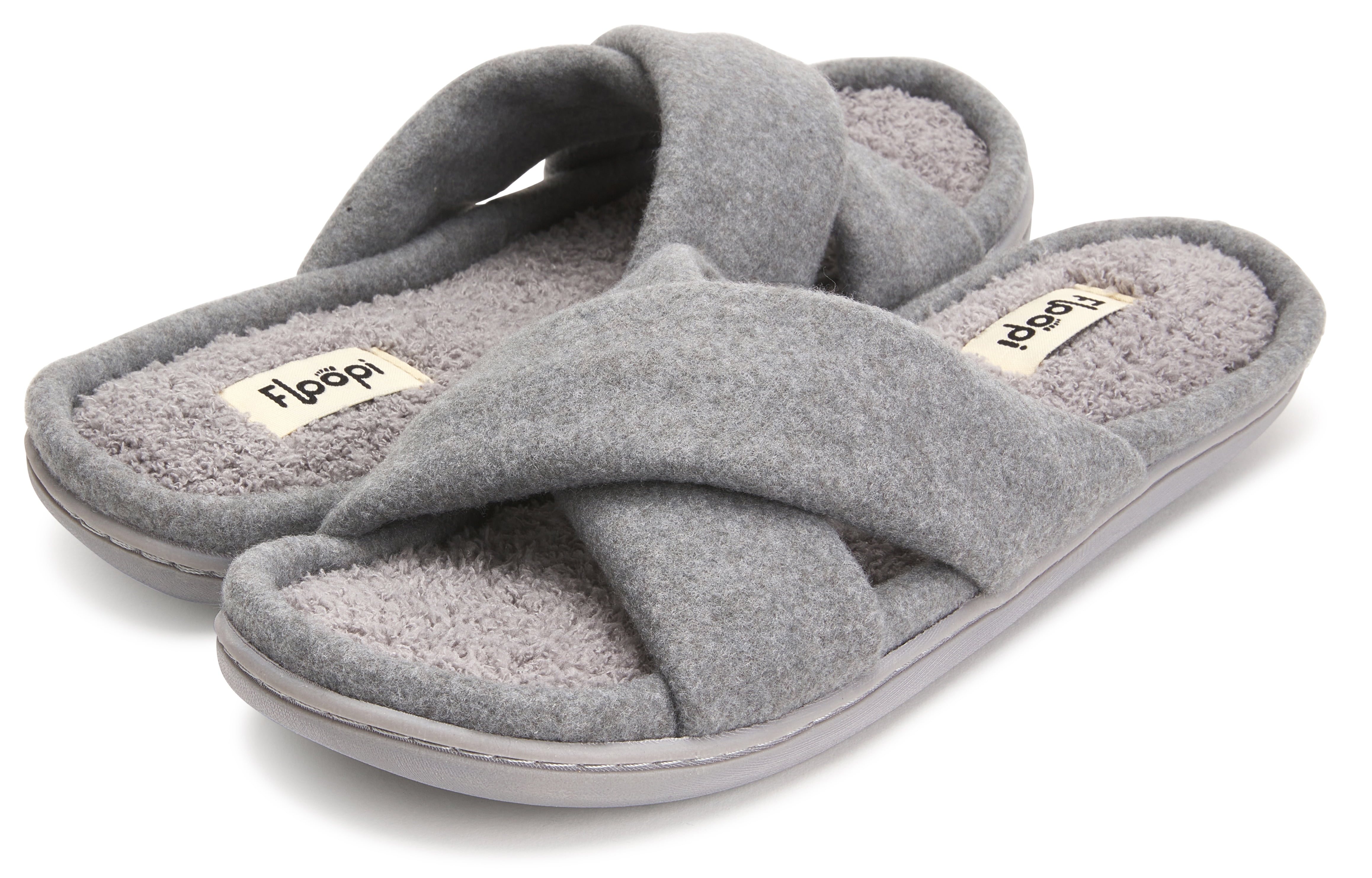 Floopi Women's Ultra Soft Padded Felt Criss Cross Slide W/French Terry ...