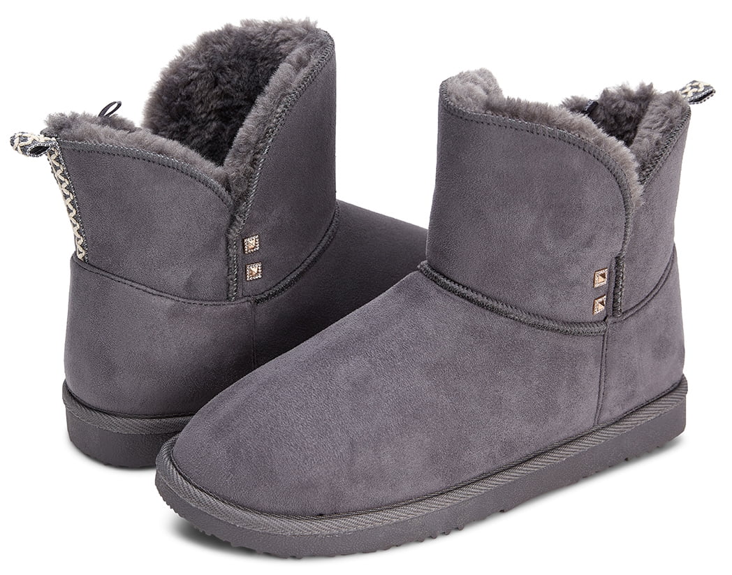 Floopi Womens Warm Winter Boots Ankle/Bootie Classic Vegan Suede Faux ...