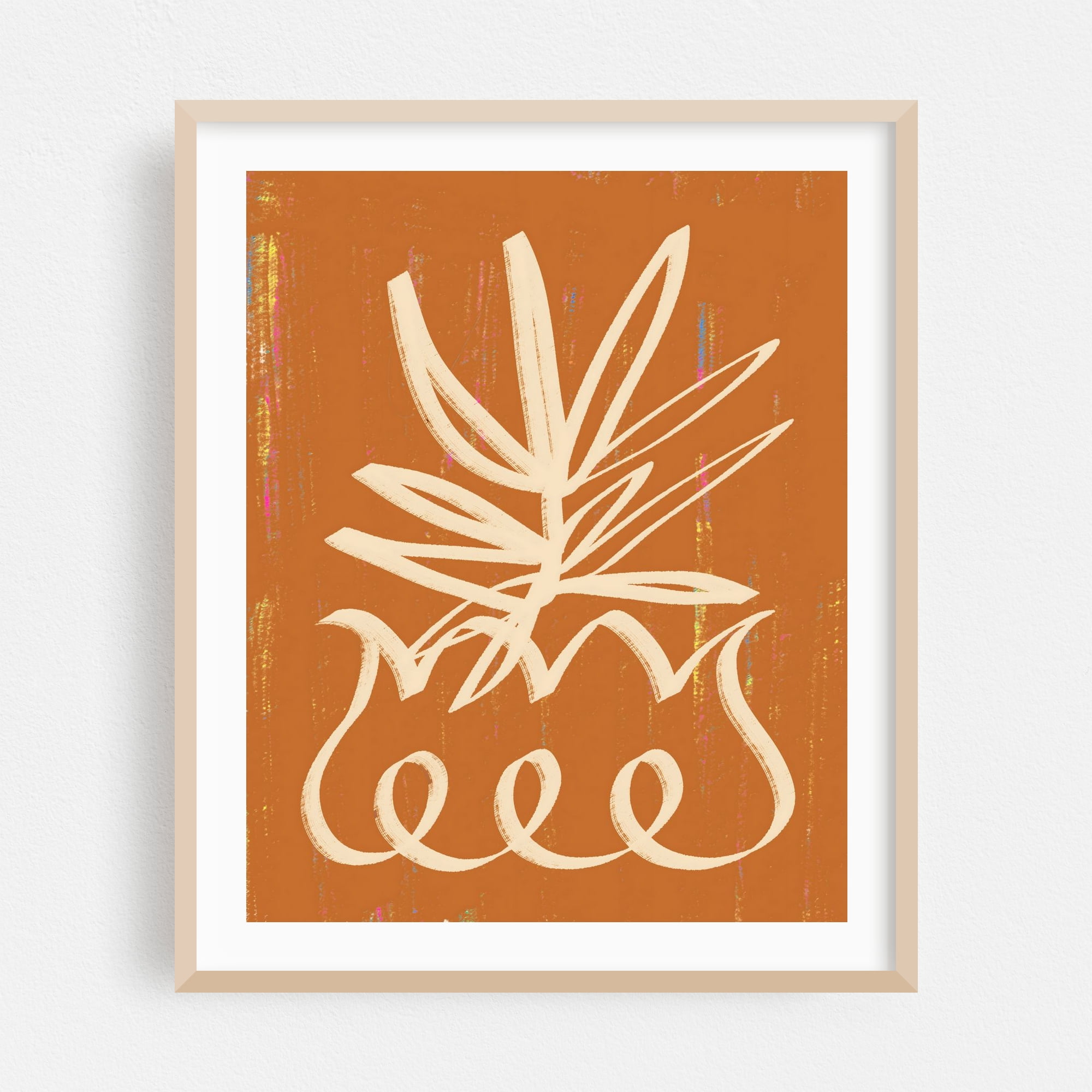 Floopy Potted Plant, Botanical Terracotta Earthy Line Art ...