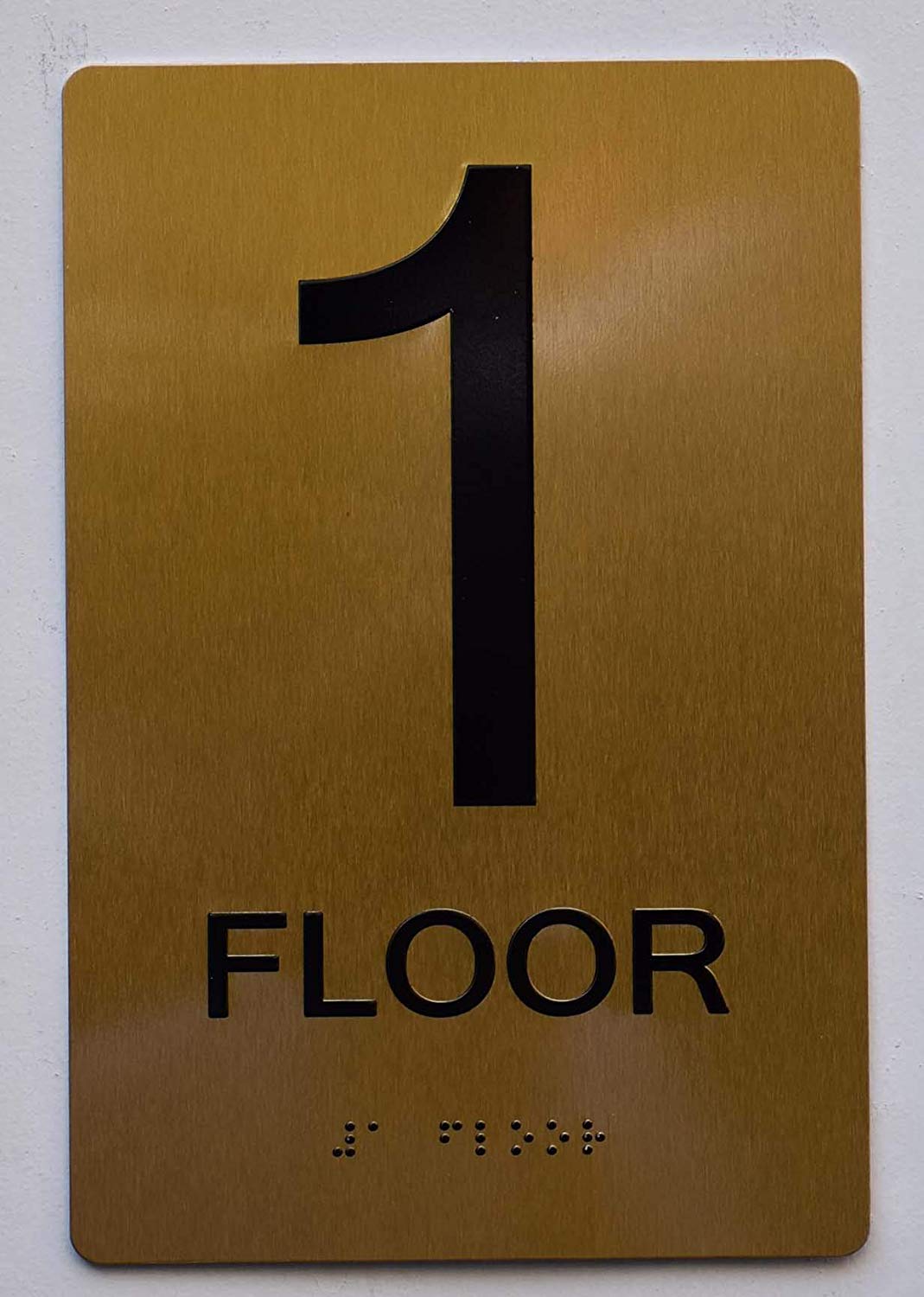 Floor 1 Sign- 1ST Floor Sign- Gold(Aluminium, Gold/Black,Size 6X9) The ...