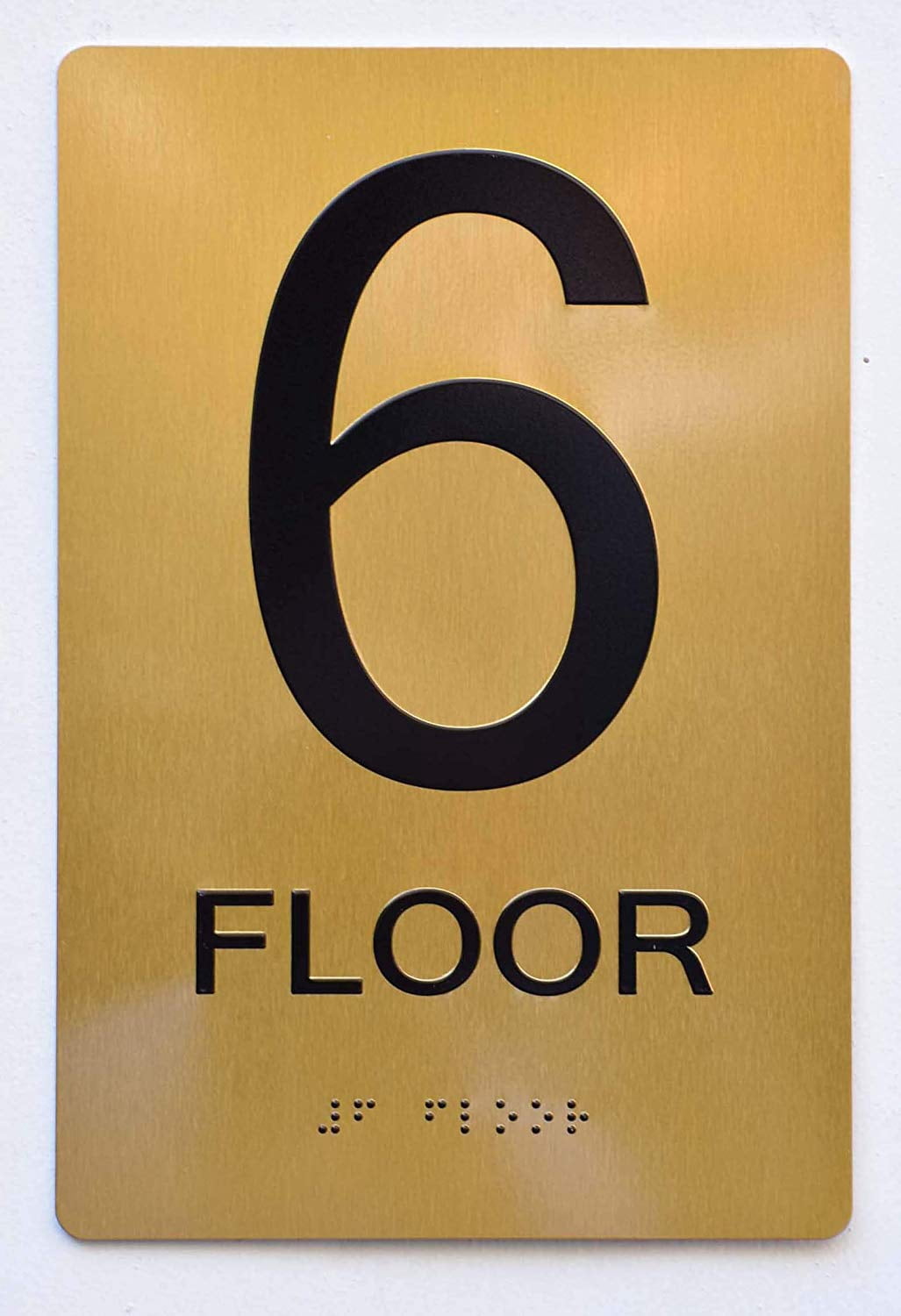 Floor 6 Sign- 6th Floor Sign- Gold(Aluminium, Gold/Black,Size 6X9) The ...