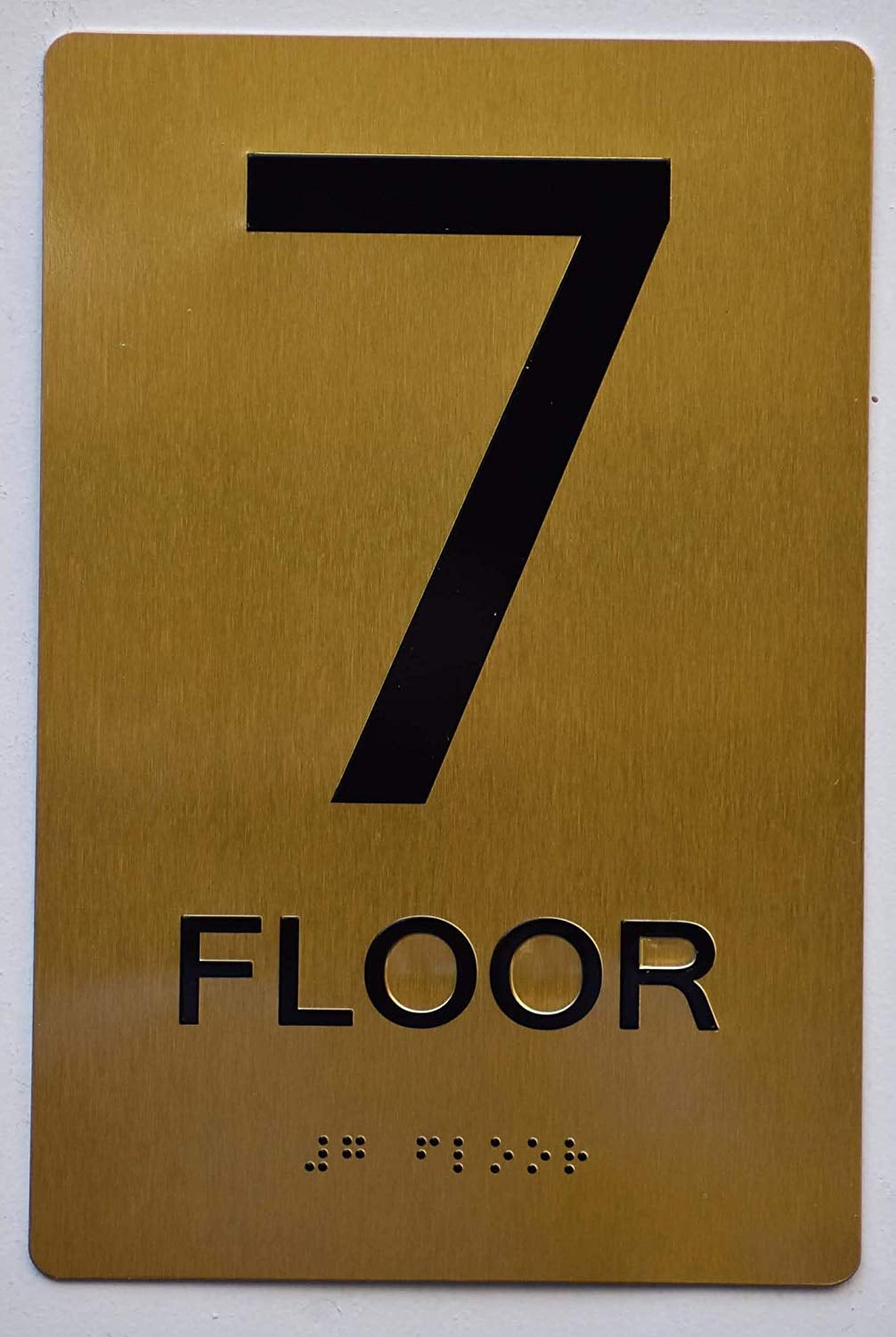 Floor 7 Sign- 7th Floor Sign- Gold(Aluminium, Gold/Black,Size 6X9) The ...