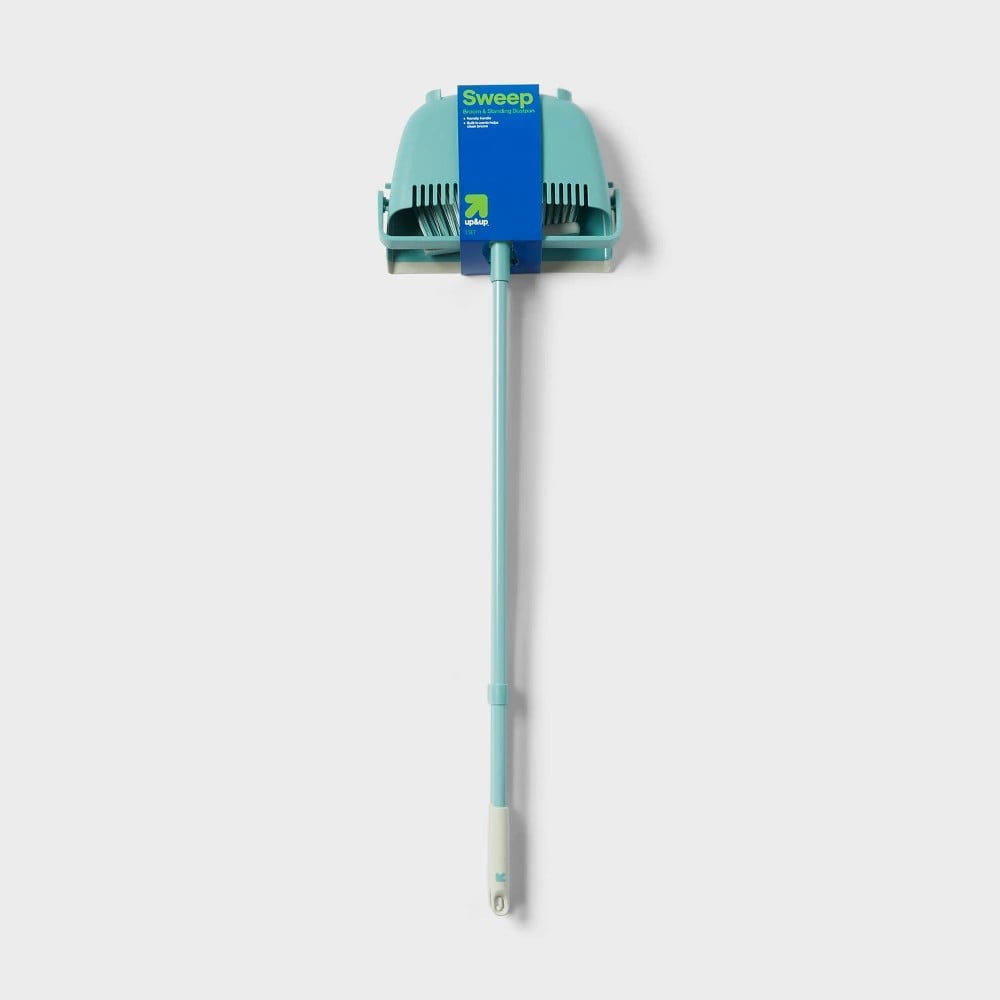 Floor Broom with Standing Dust Pan - up&up - Walmart.com