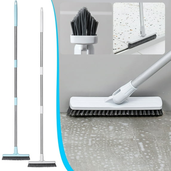 Floor Brush with 49 Inch Long Handle for Bathroom Tile, Stiff Bristle ...