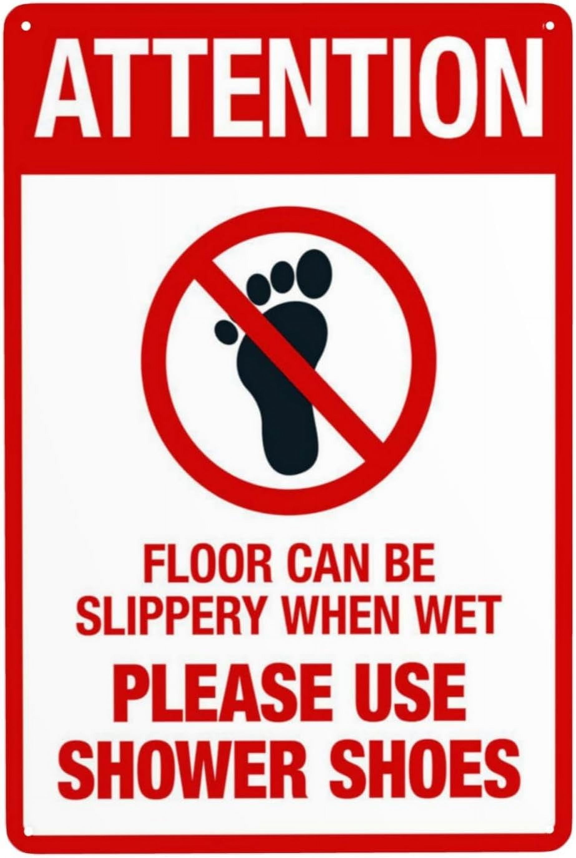 Floor Can Be Slippery When Wet Sign Pool Rules Signs Warning Sign Retro ...