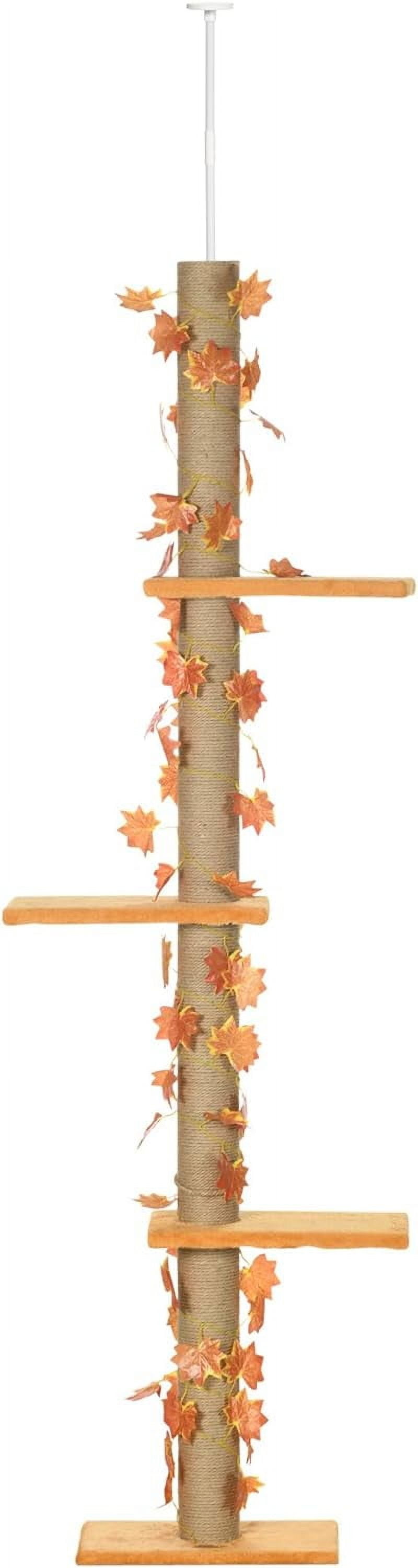 Floor to Ceiling Cat Tree, 80" - 95" Adjustable Tall Cat Tower, 3-Level ...