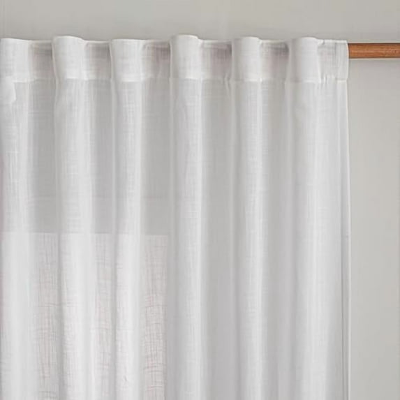 Floor to Ceiling Curtains 120 Inches White Sheer Window Drapes 2 Panel ...
