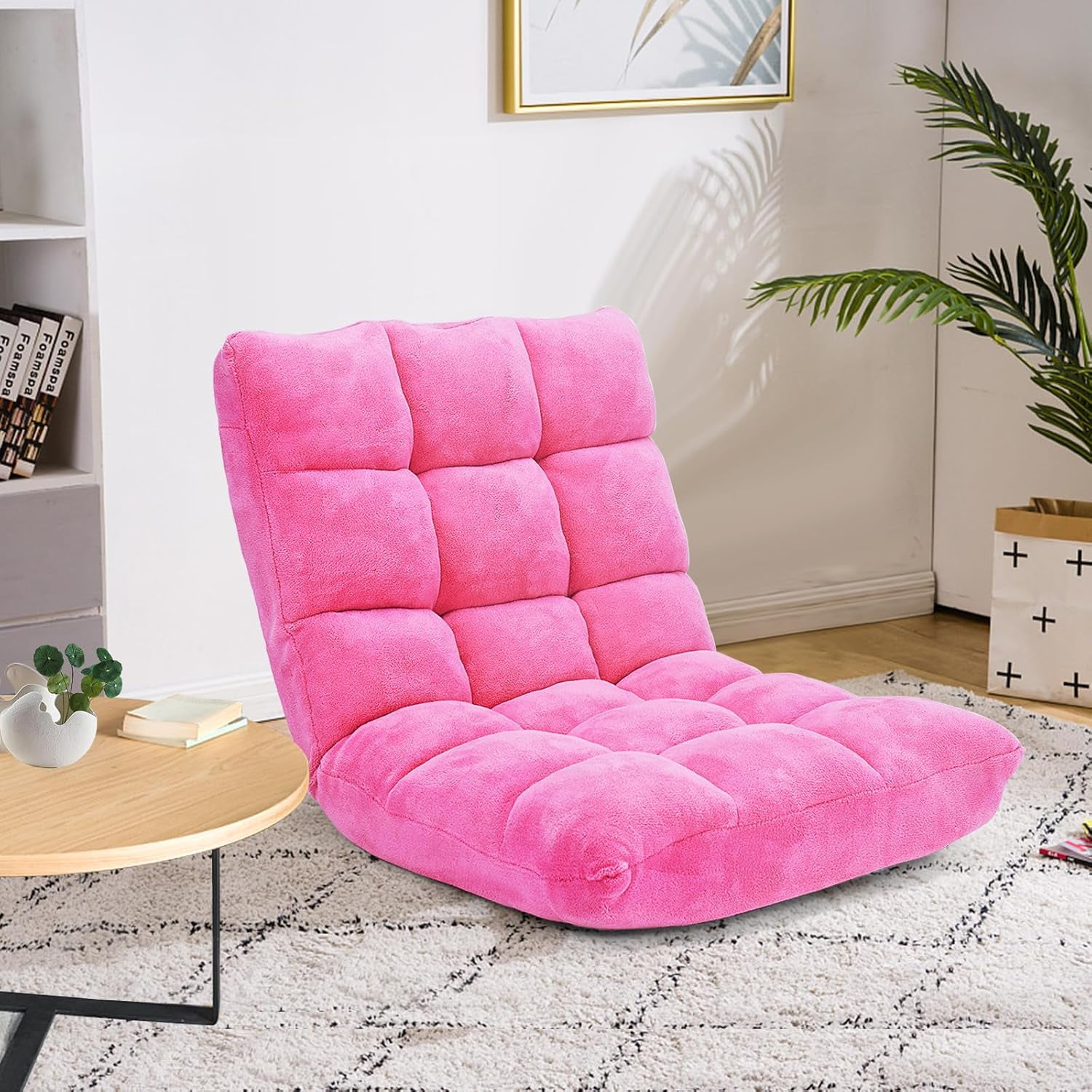 Floor Chair with Back Support, 14-Position Adjustable Folding Gaming ...