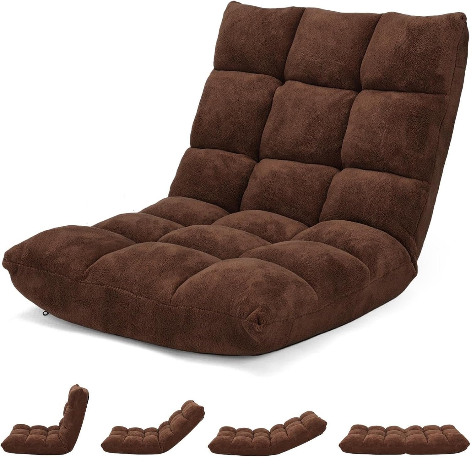 Floor Chair with Back Support, Floor Gaming Chairs w/ 14 Adjustable ...