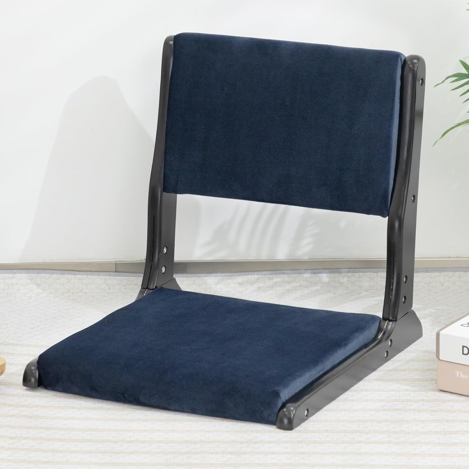 Floor Chair with Back Support, Foldable Japanese Style Floor Chair, Wood Legless Tatami Chair ...