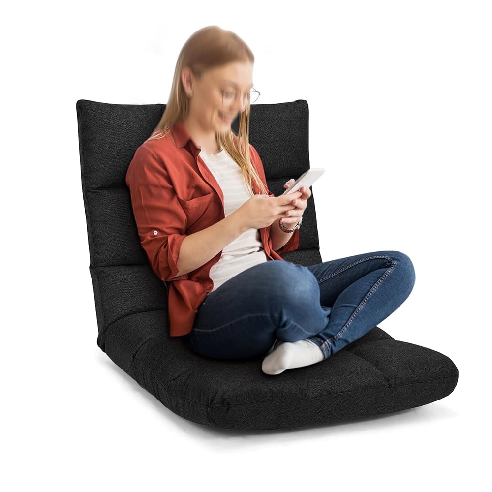 Floor Chair, Folding Gaming Chair with Back Support, 14 Adjustable ...