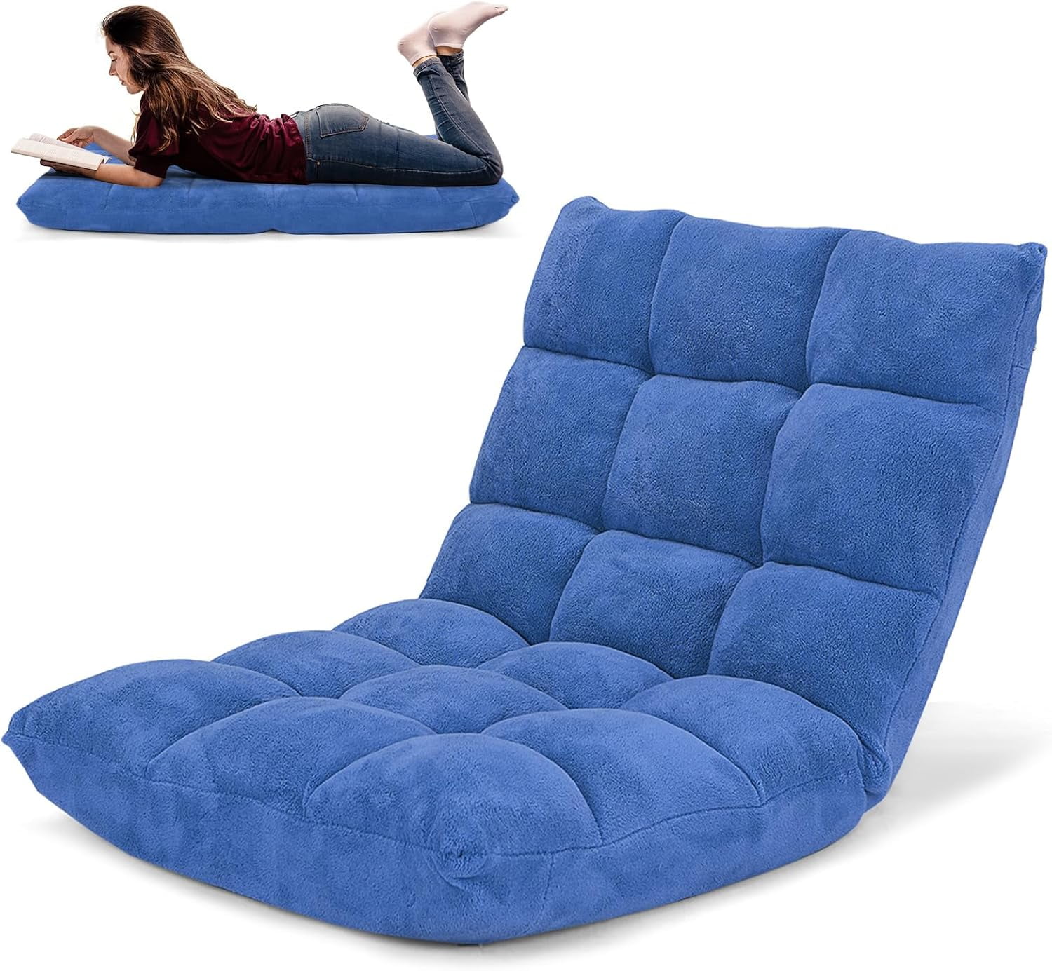 Floor Chair, Video Gaming Chairs with Back Support, Adjustable 14 ...