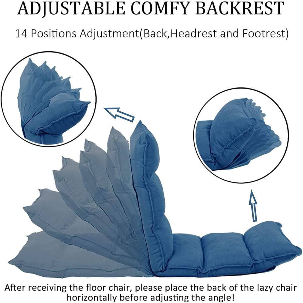 Floor Chair with Back Support, Adjustable 14 Angles, Lounge Chairs for ...